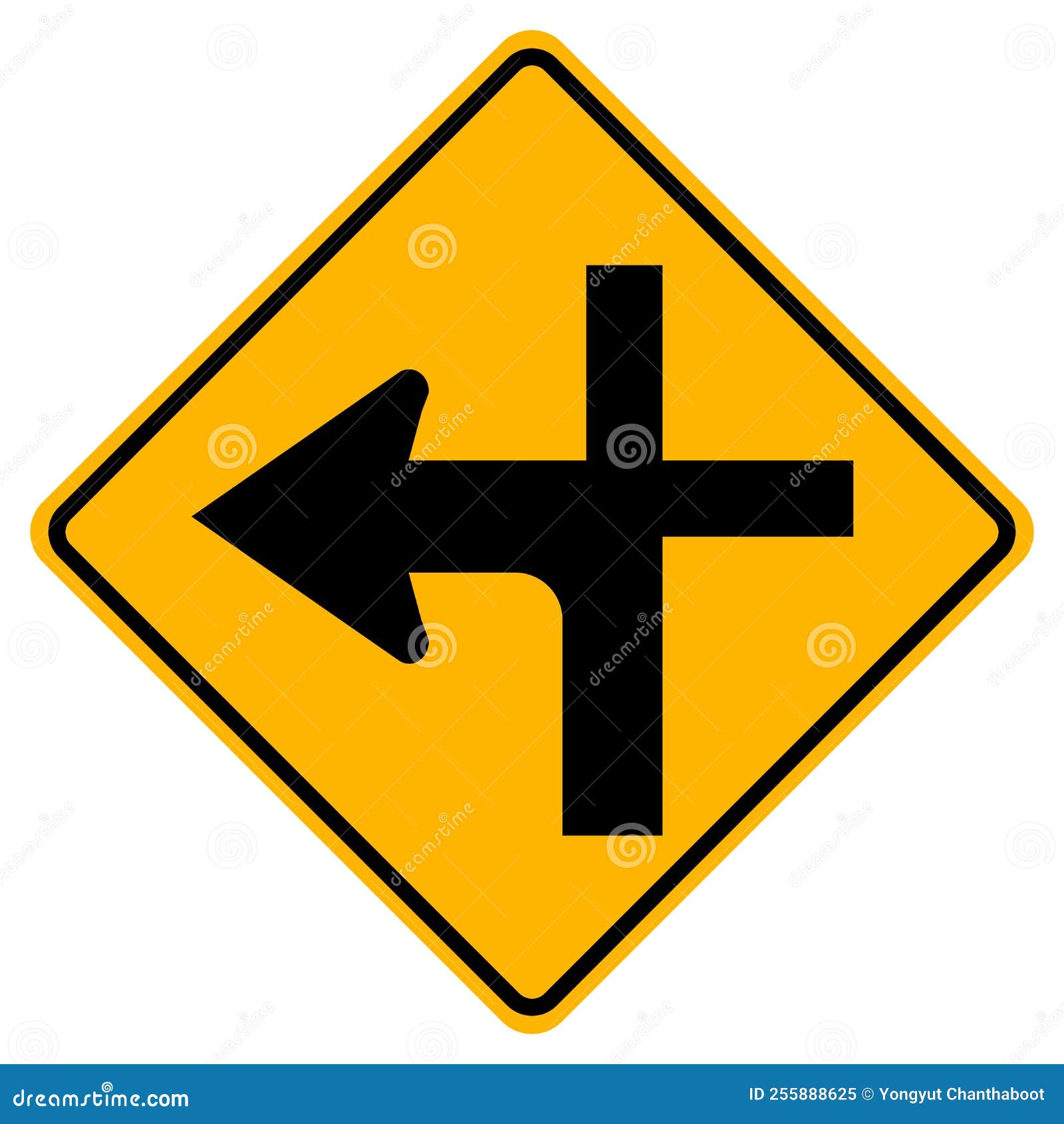 Modified Intersection Left Symbol Sign, Vector Illustration, Isolated ...