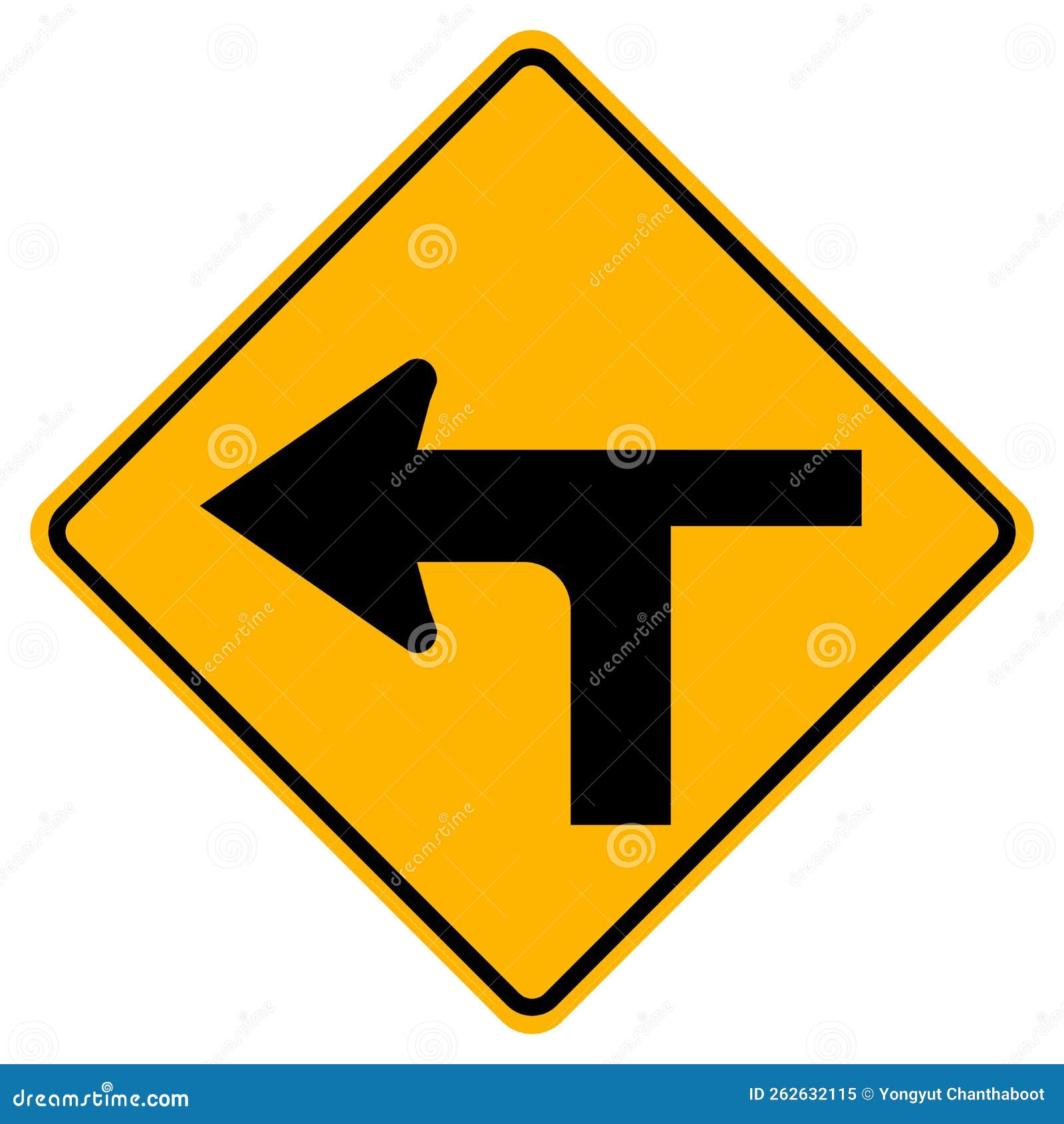 Modified Intersection Left Symbol Sign, Vector Illustration, Isolated ...