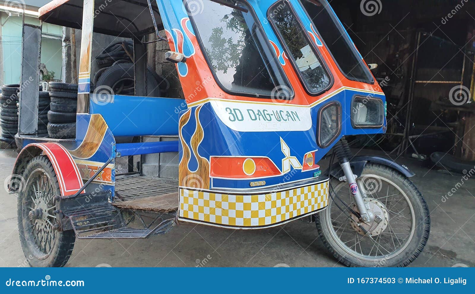 Modified Motorcycle As Mode of Transportation in Philippines Stock ...