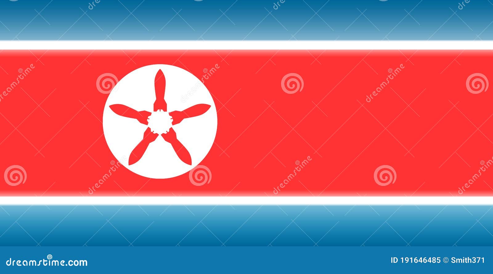 Modified North Korea Flag with Image of Five Bombs instead of the Star ...