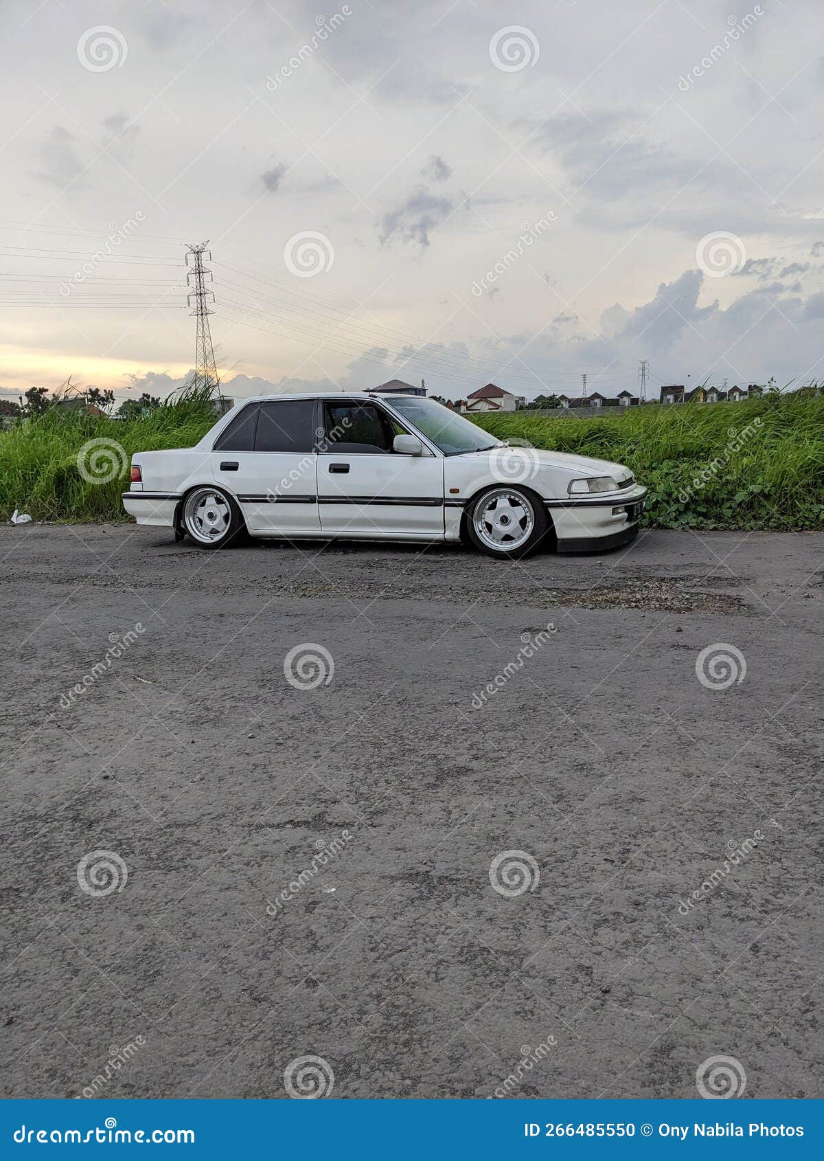 Modified White Car in Daylight Stock Photo - Image of modified ...