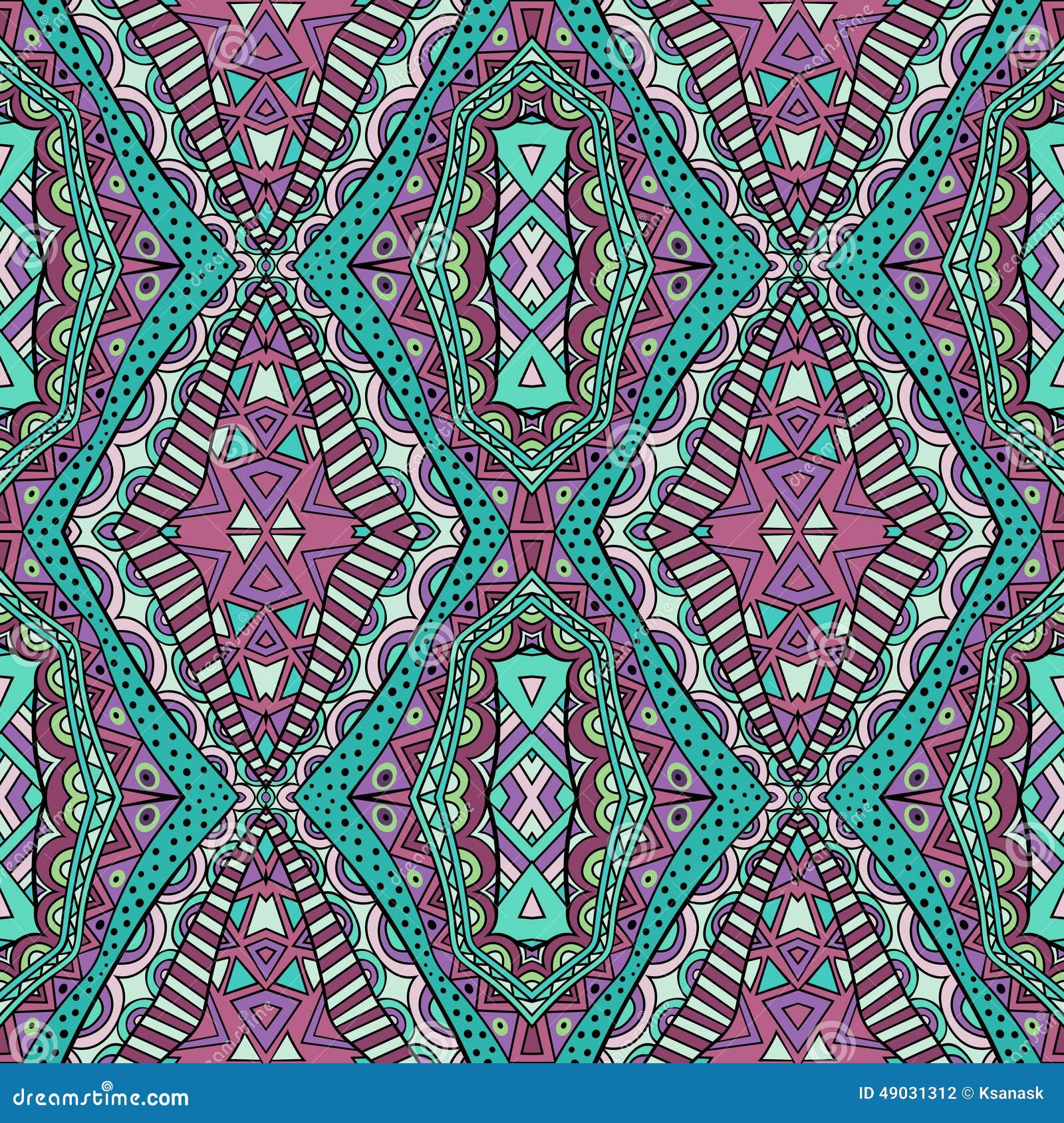 Modischer Farbethnischer Teppich-nahtloses Muster Vektor Abbildung ...