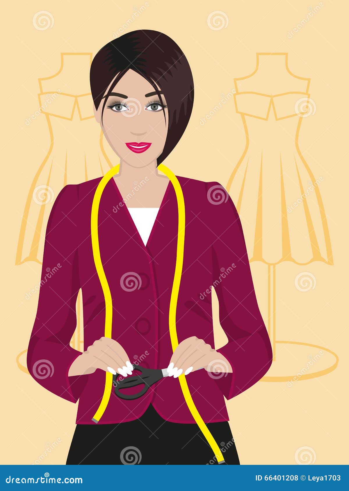 Modista ilustración del vector. Ilustración de traje - 66401208