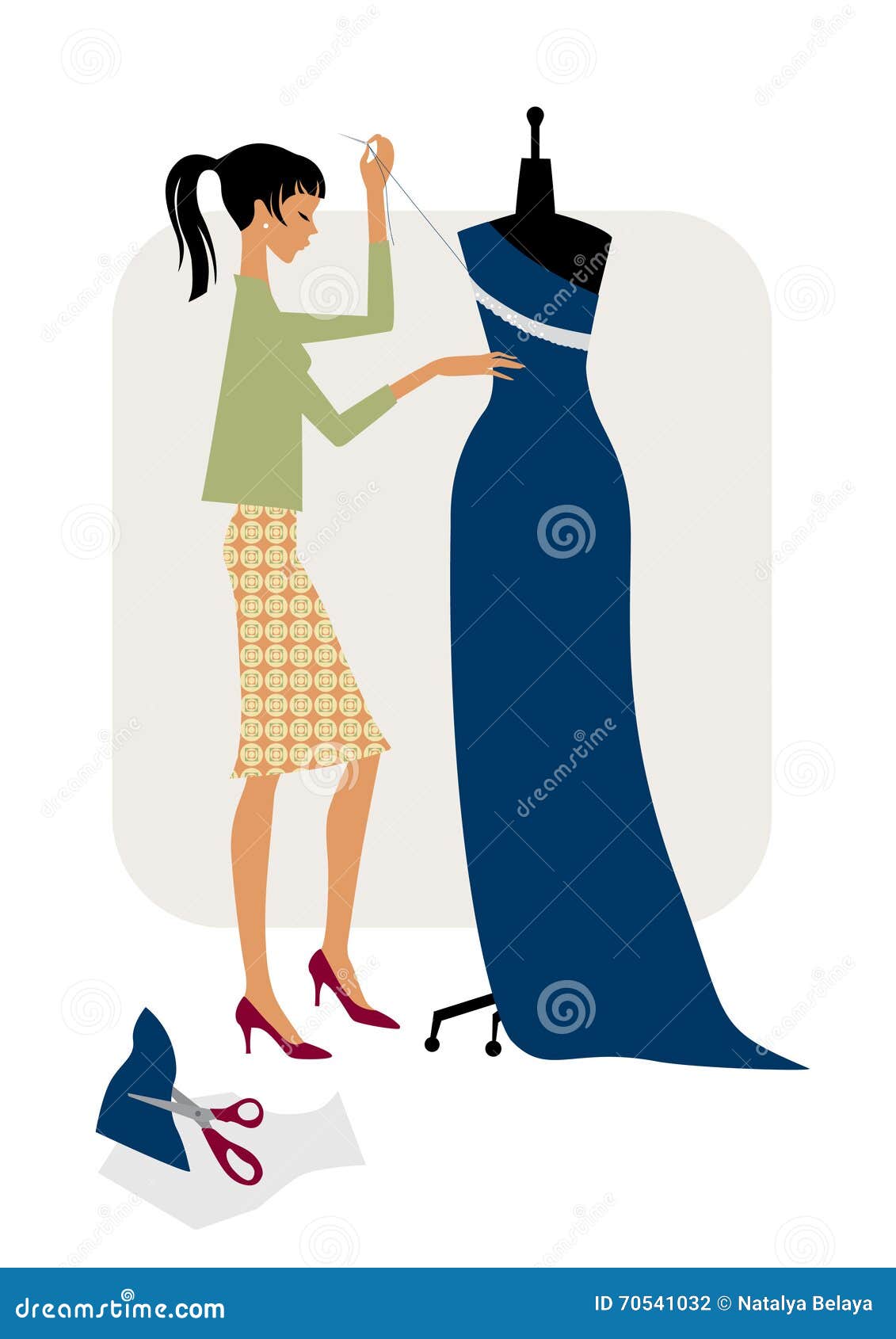 Modista ilustración del vector. Ilustración de manera - 70541032