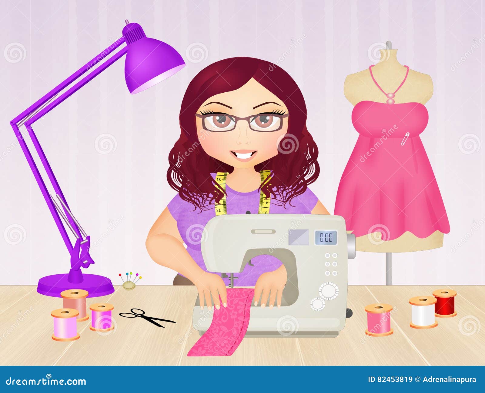 Modista stock de ilustración. Ilustración de servicio - 82453819
