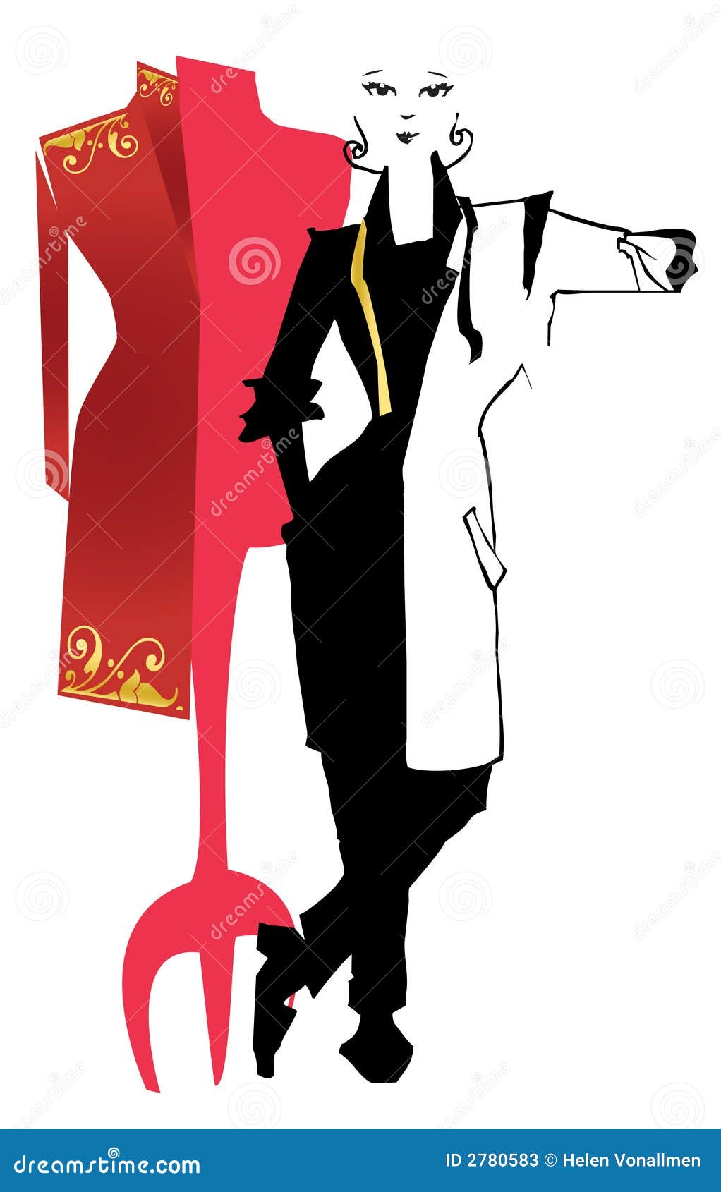 Modista De La SERIE Del TRABAJO, Simulada Ilustración del Vector ...