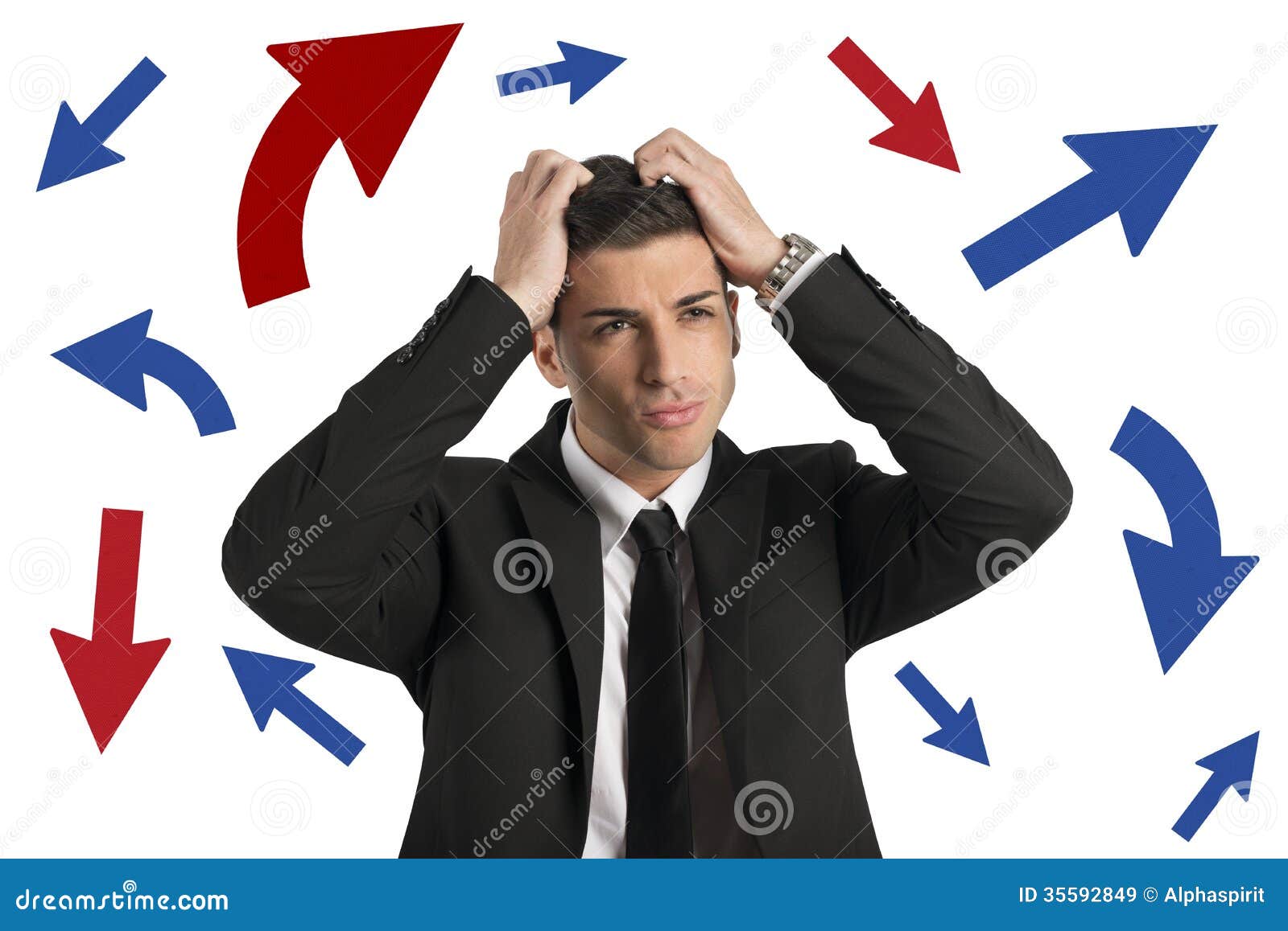 Modo Confuso Di Un Uomo D'affari Immagine Stock - Immagine di decisione ...