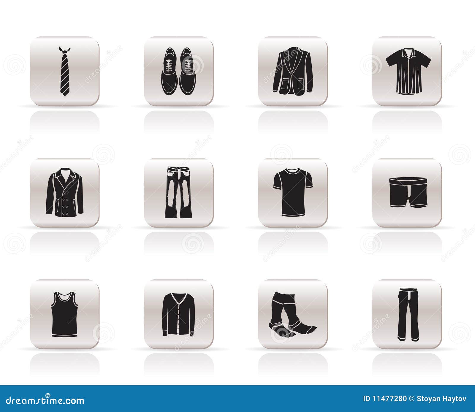 Modo Dell'uomo Ed Icone Dei Vestiti Illustrazione Vettoriale ...