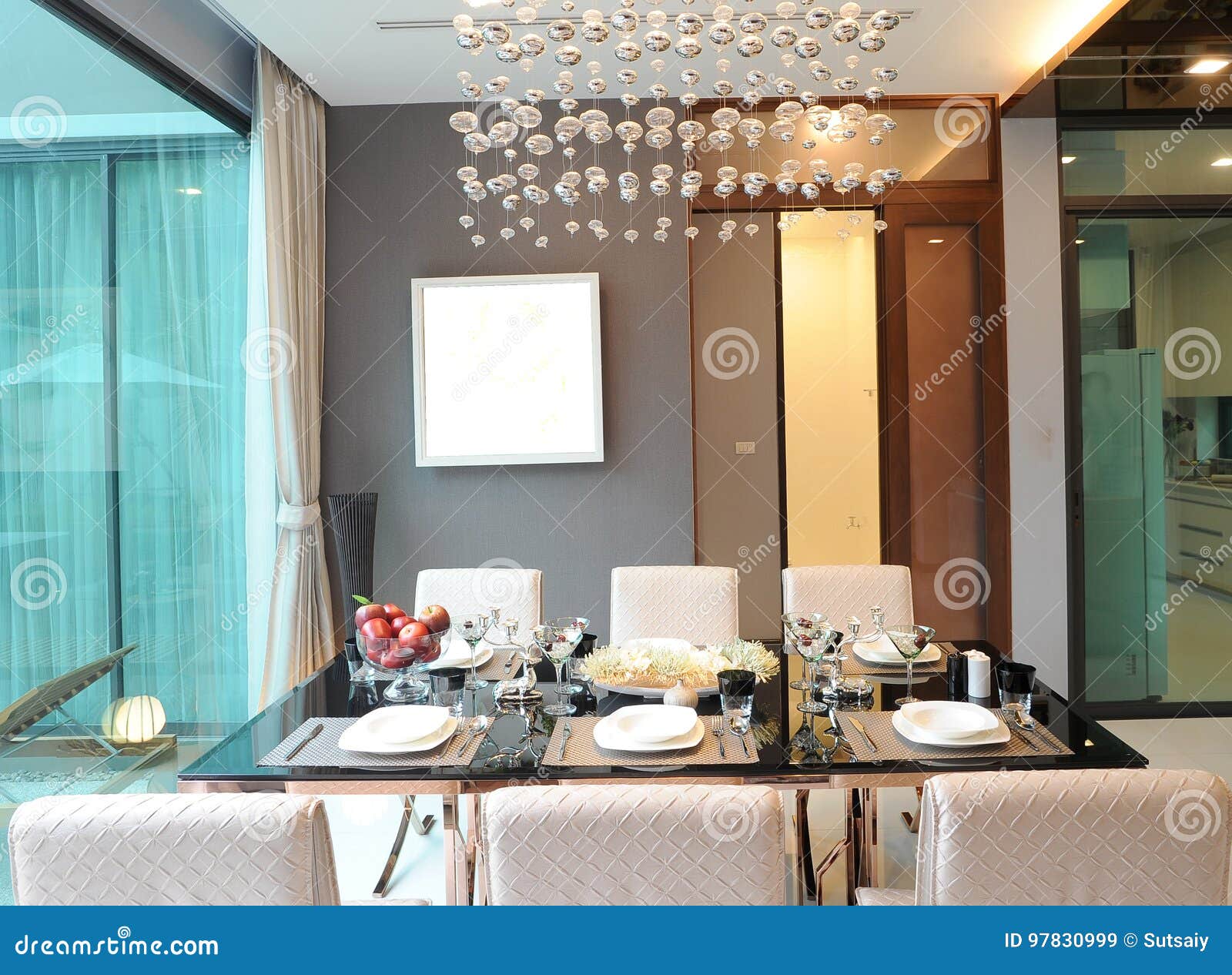 Modren style dining room stock image. Image of residential - 97830999