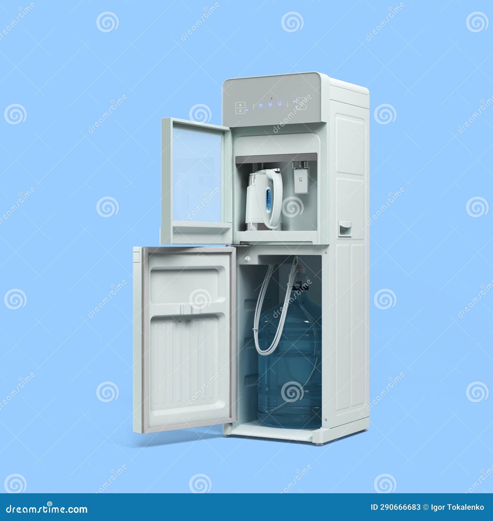 Modrn Open Water Cooler Machine Perspective Left View 3d Render Stock ...