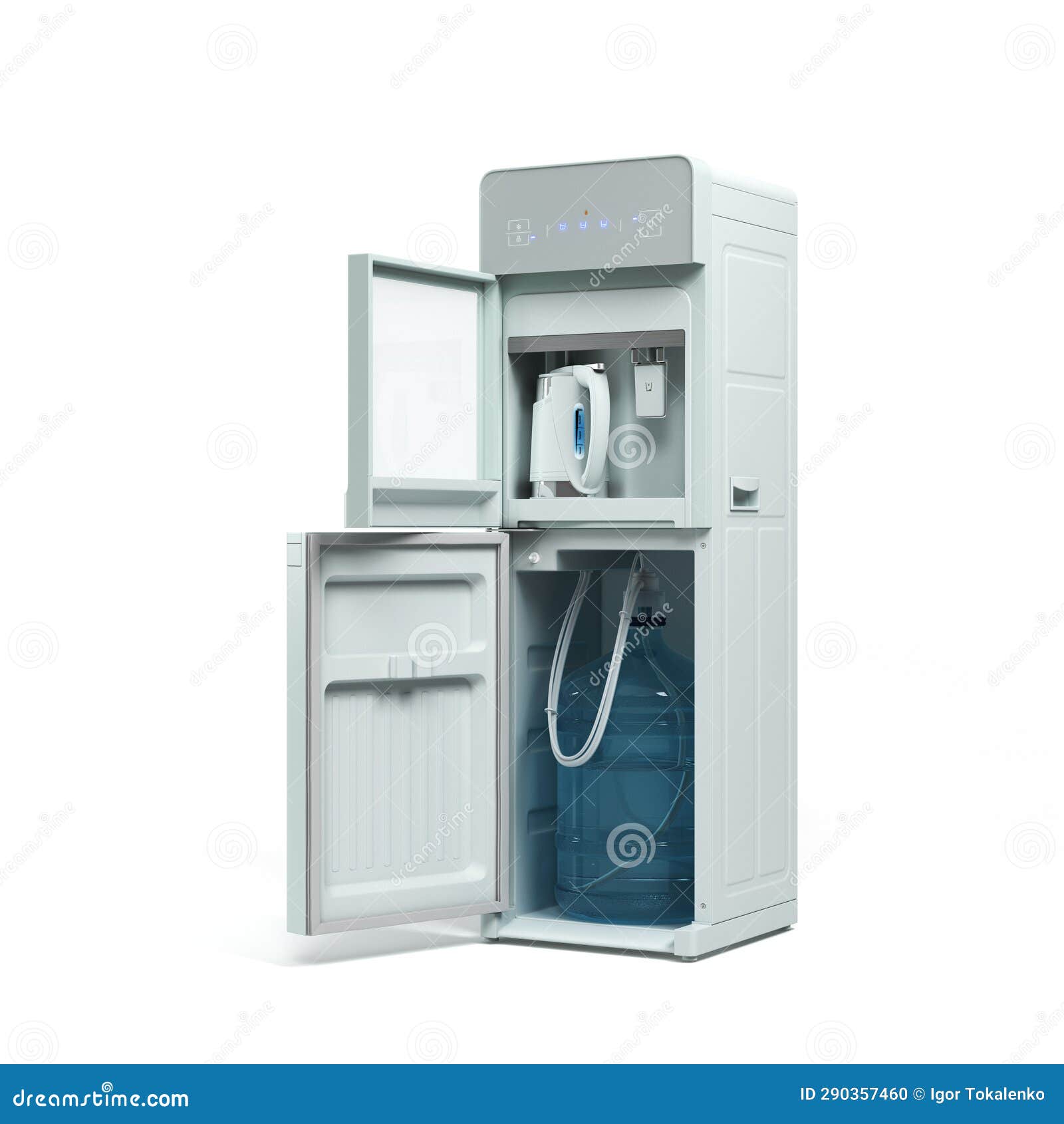 Modrn Open Water Cooler Machine Perspective Left View 3d Render Stock ...