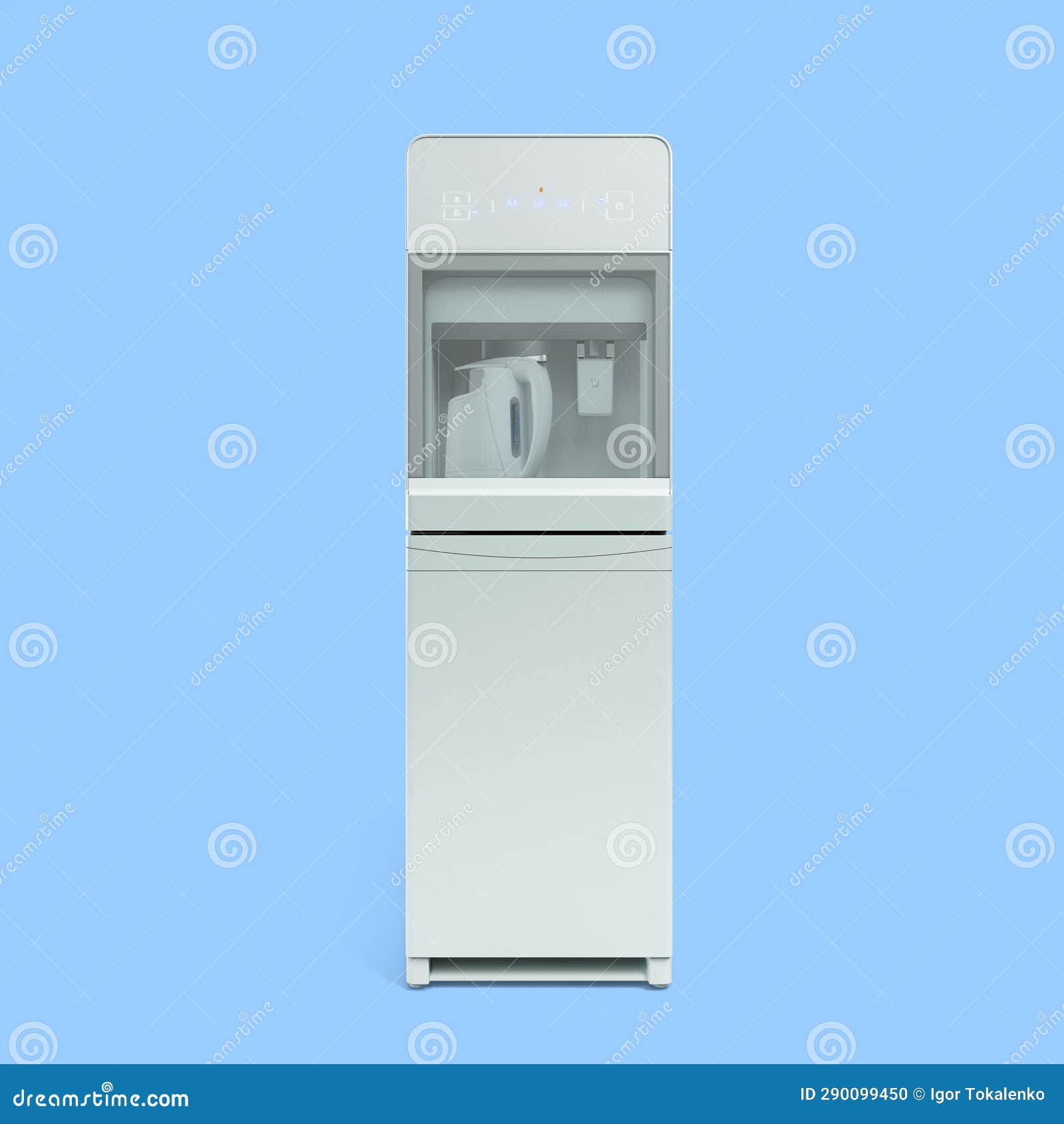 Modrn Water Cooler Machine Front View 3d Render Stock Illustration ...