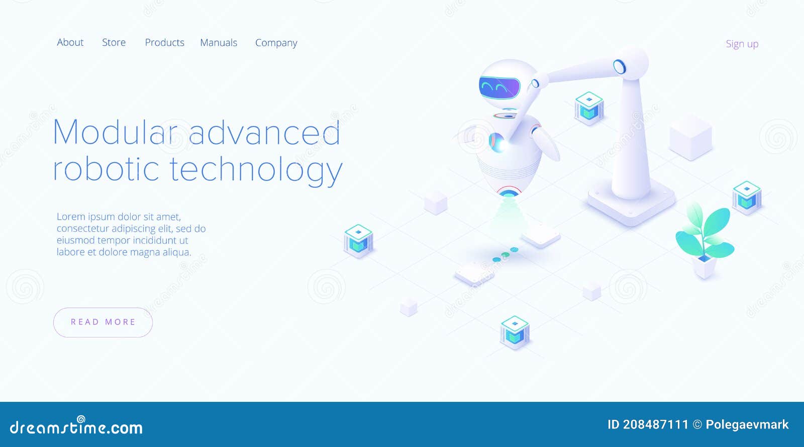 Modular Advanced Robotics In Isometric Vector Illustration. Robot ...