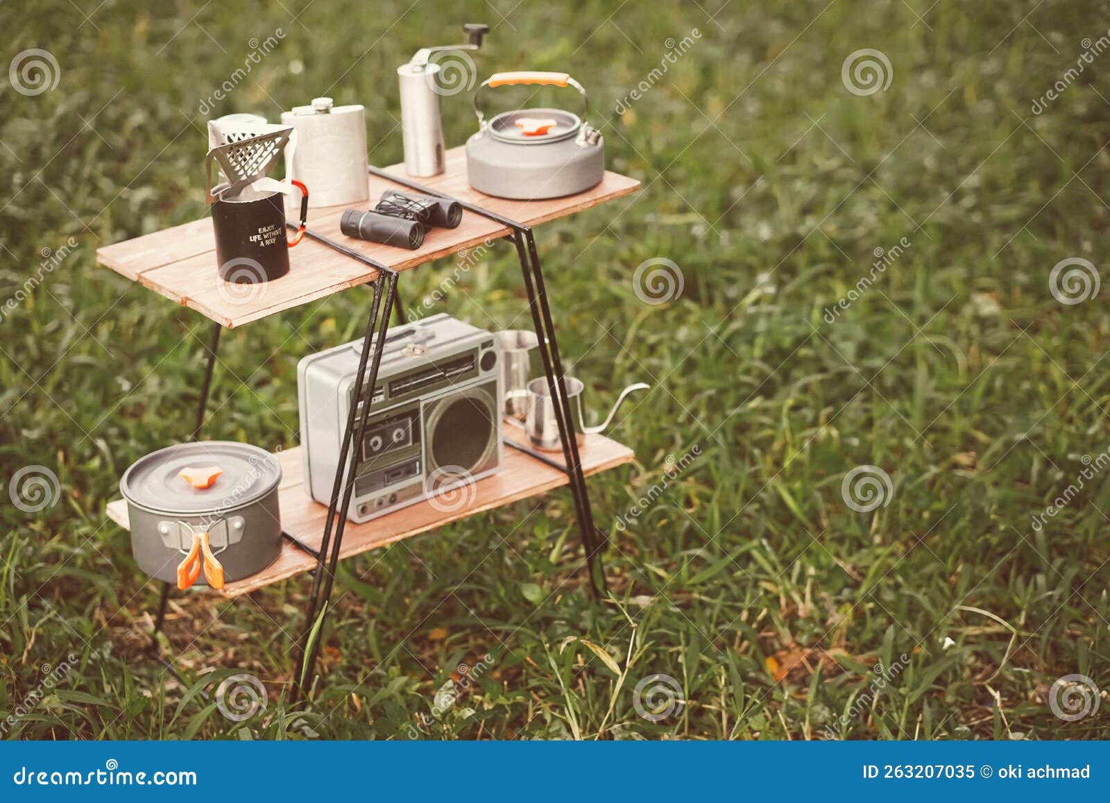Modular Aesthetic Wooden Rack in a Grass Stock Image - Image of soil ...