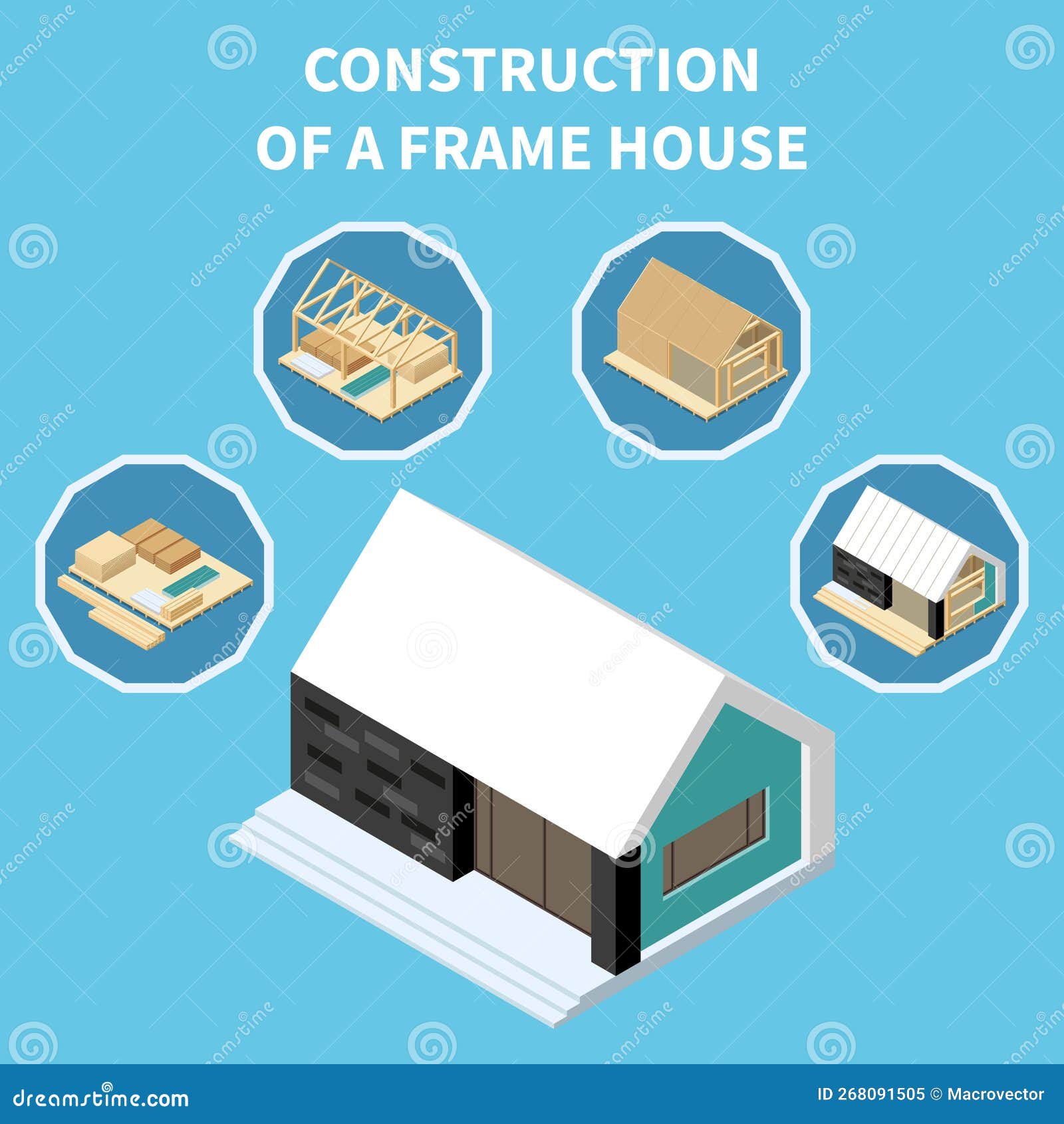 Modular Building Concept stock vector. Illustration of office - 268091505