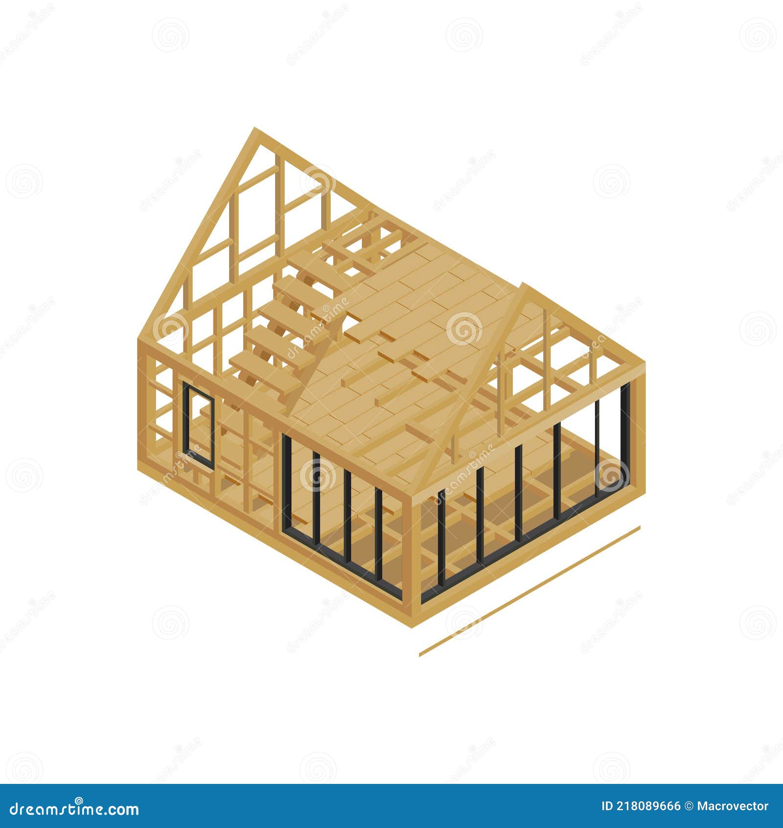 Modular Building Skeleton Composition Stock Vector - Illustration of ...