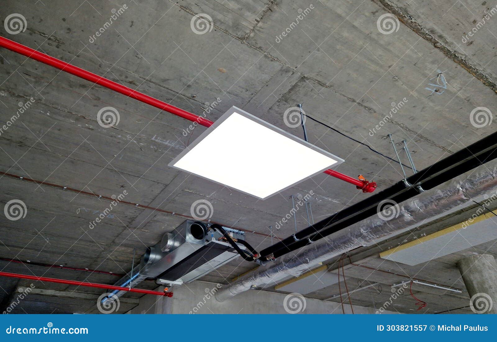Modular Ceiling With Soffit Boards, Lights That Are Connected From A ...