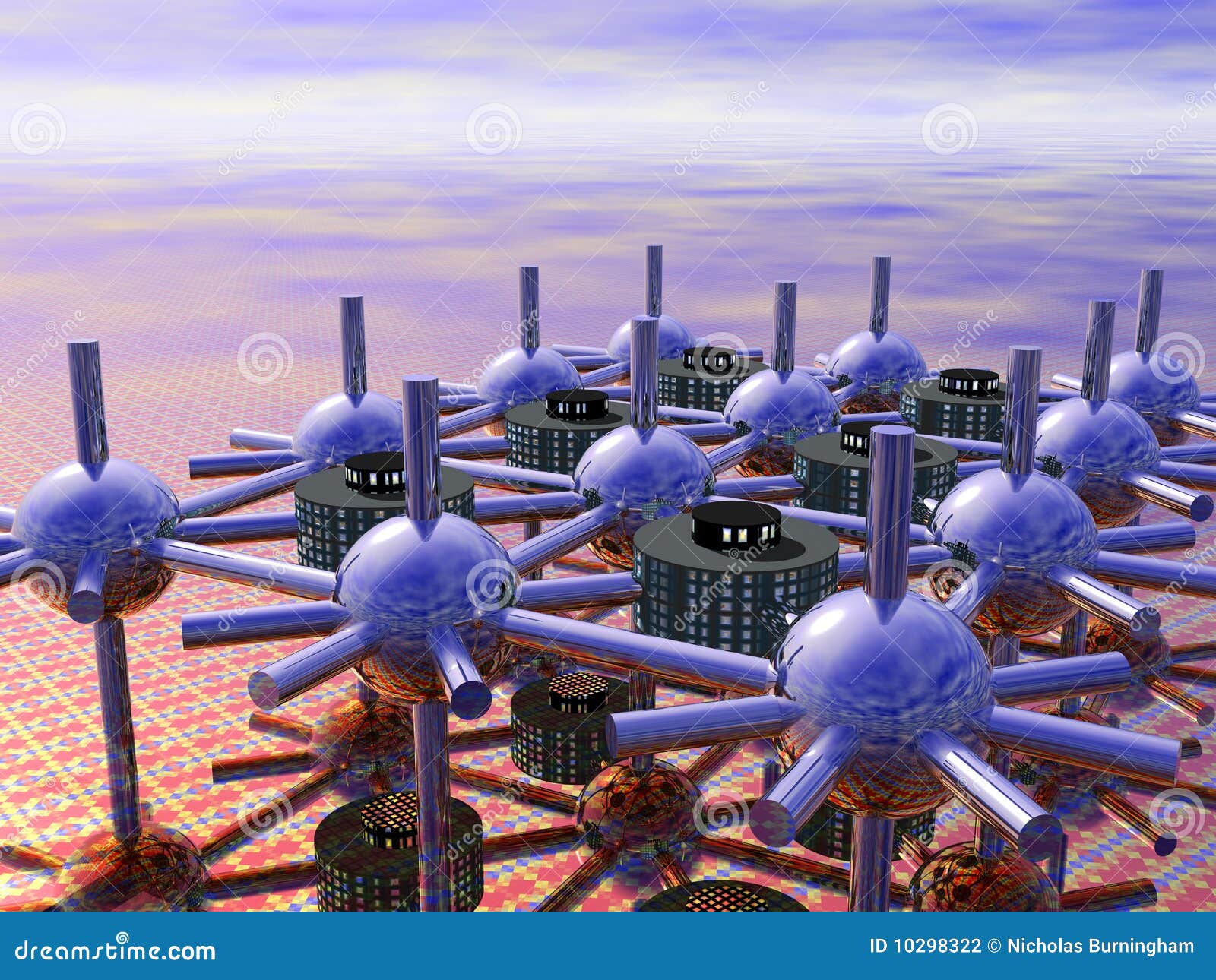 Modular City stock illustration. Illustration of futuristic - 10298322