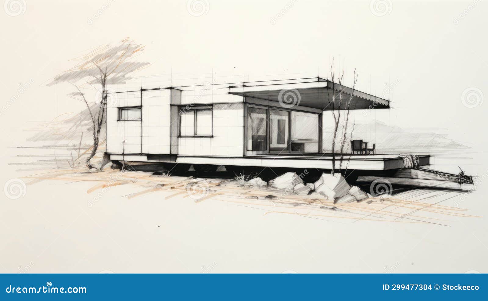 Modular Constructivism: Hyperrealistic Drawing of a Waterfront Home ...