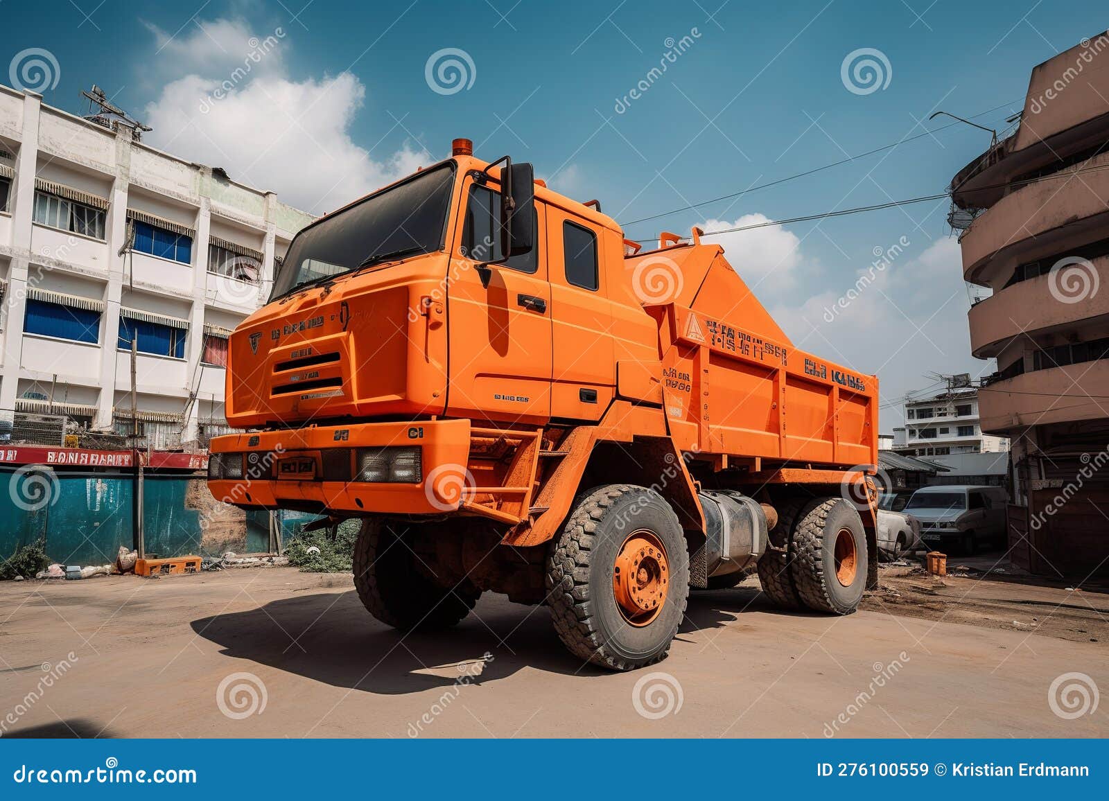 Modular Constructivism-Inspired Orange Construction Truck: Angular ...