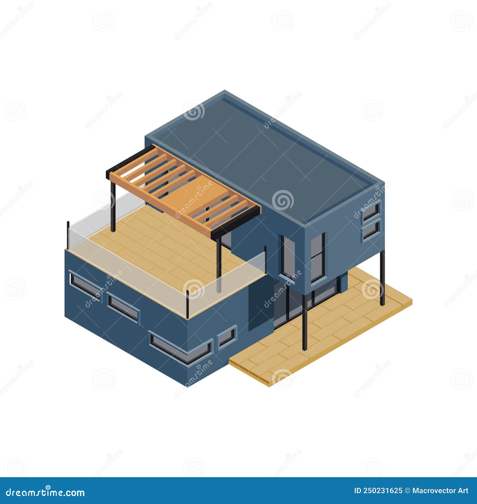 Modular Cottage Building Composition Stock Vector - Illustration of ...