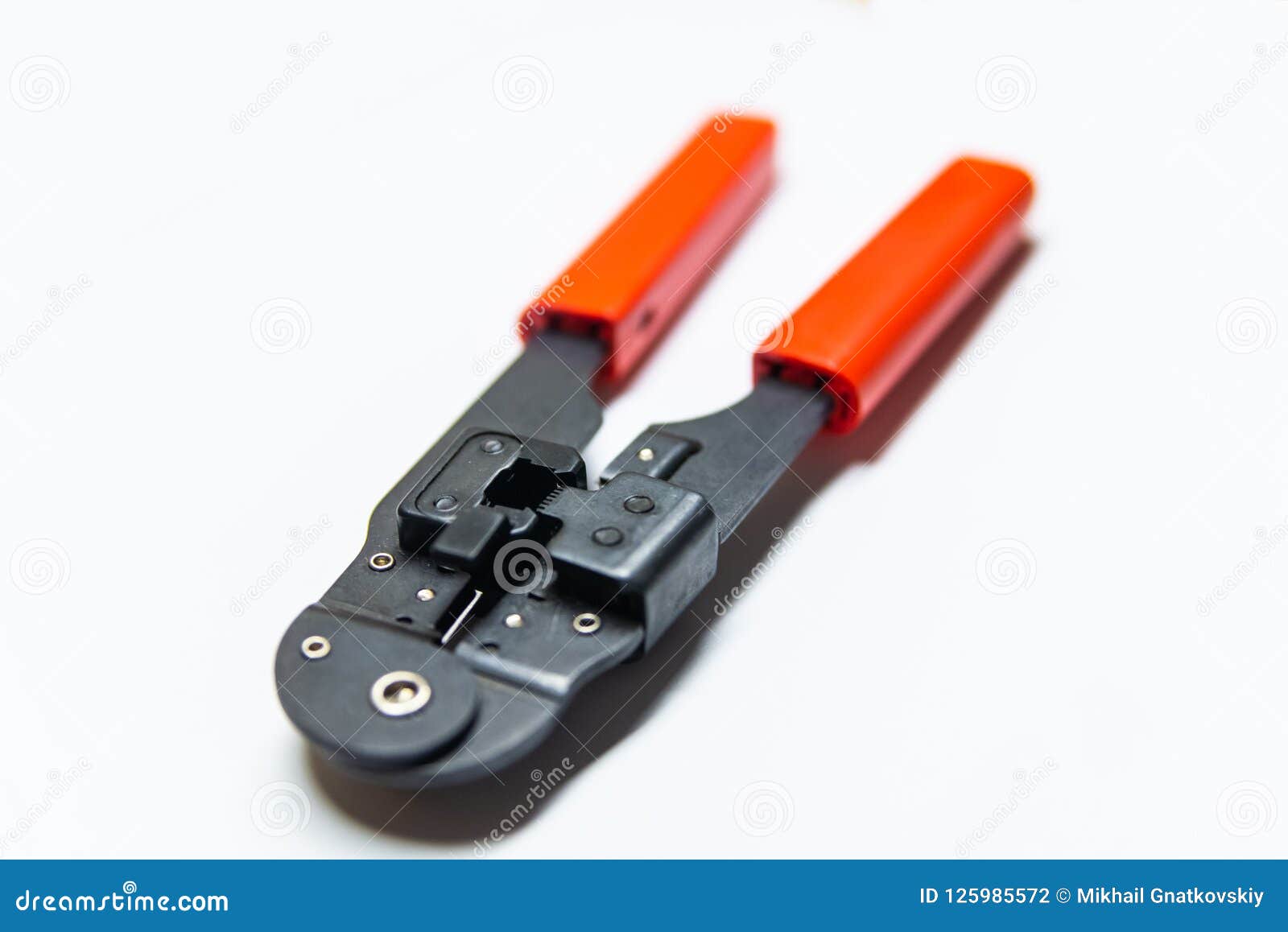 Modular Crimping Tool on White Background Stock Photo - Image of ...