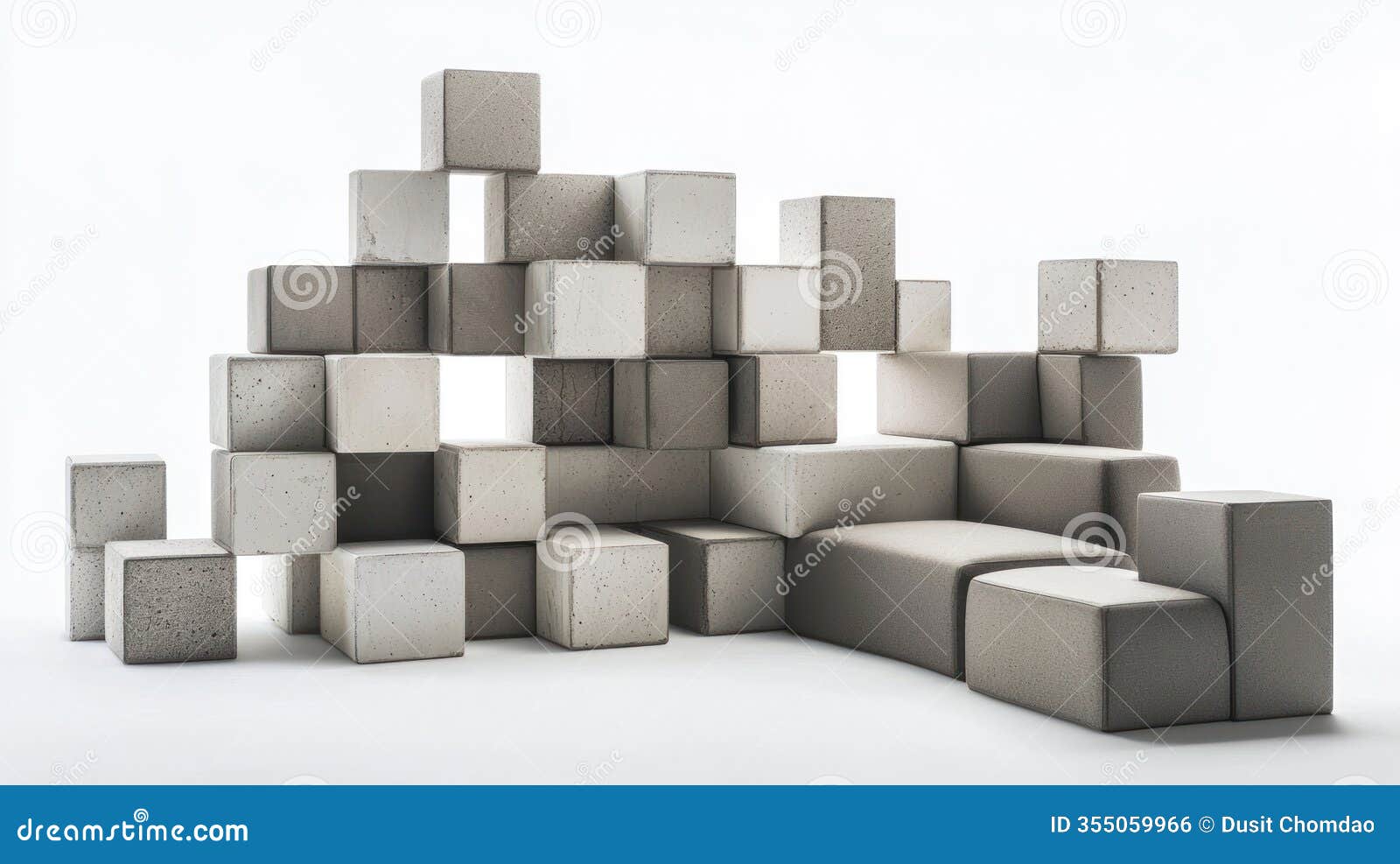 Modular Cube System in Neutral Tones with Subtle Shadows on White ...