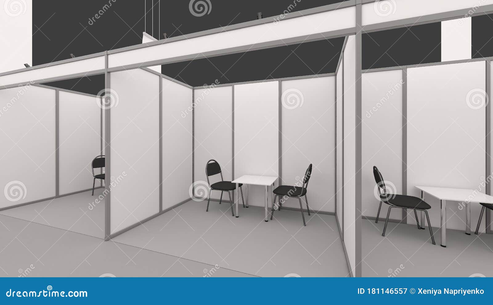 Modular Exhibition Stand Design System. 3D Render Stock Illustration ...