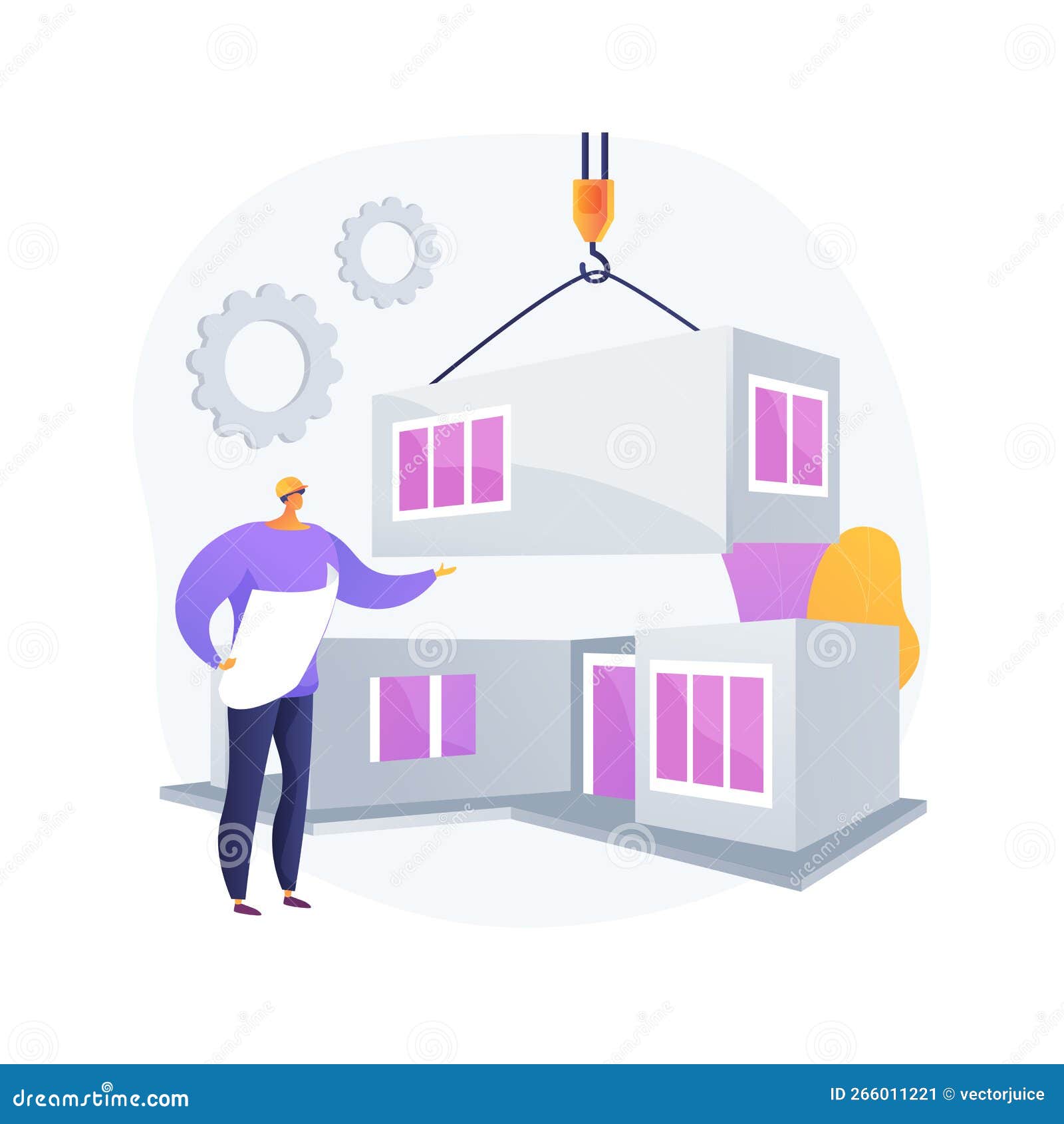 Modular Home Abstract Concept Vector Illustration Stock Vector ...