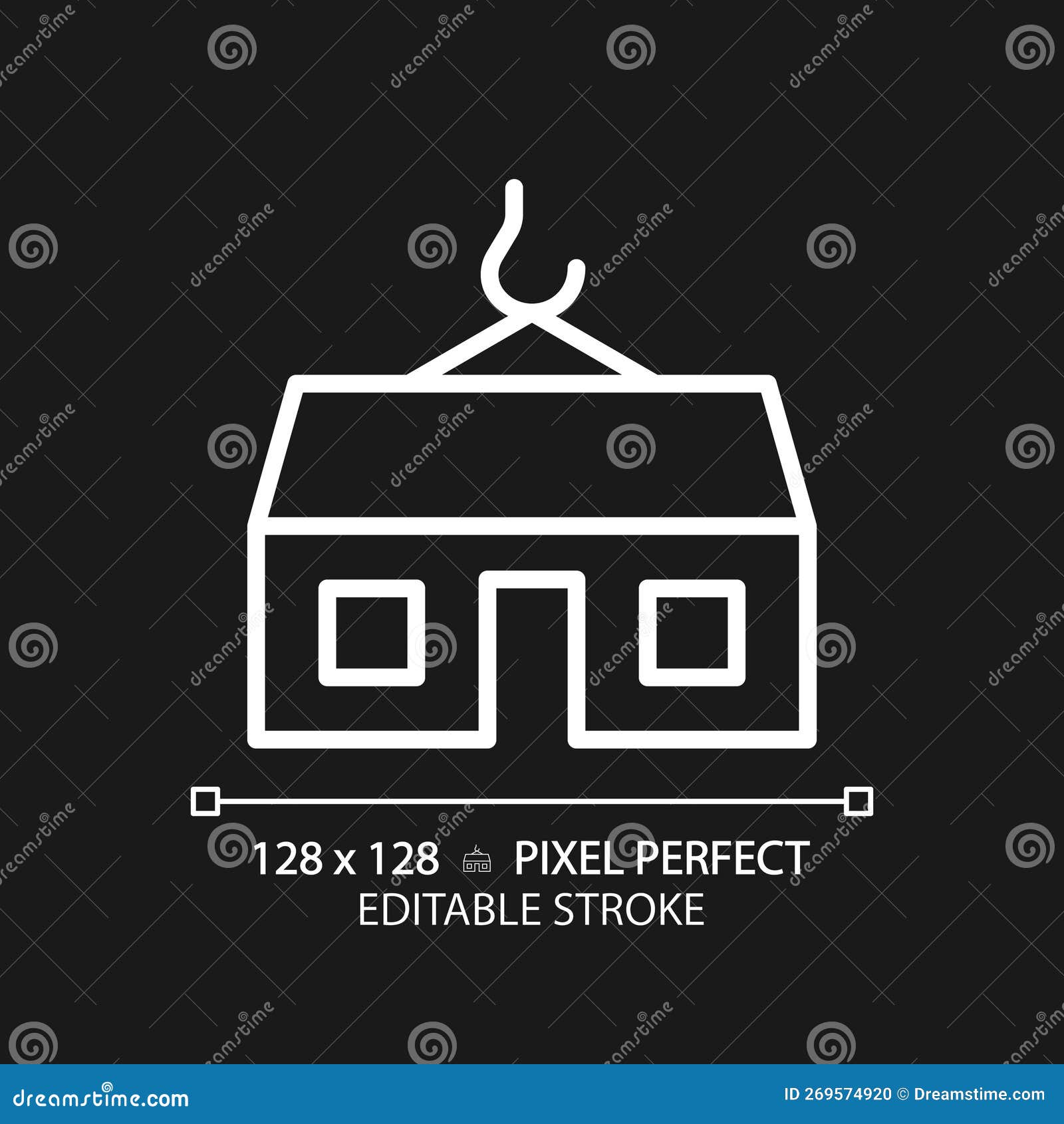 Modular Home Pixel Perfect White Linear Icon for Dark Theme Stock ...