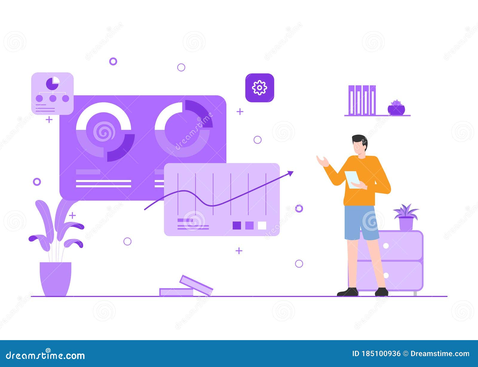 Modular Illustration Kit for Data Anlysis Stock Vector - Illustration ...