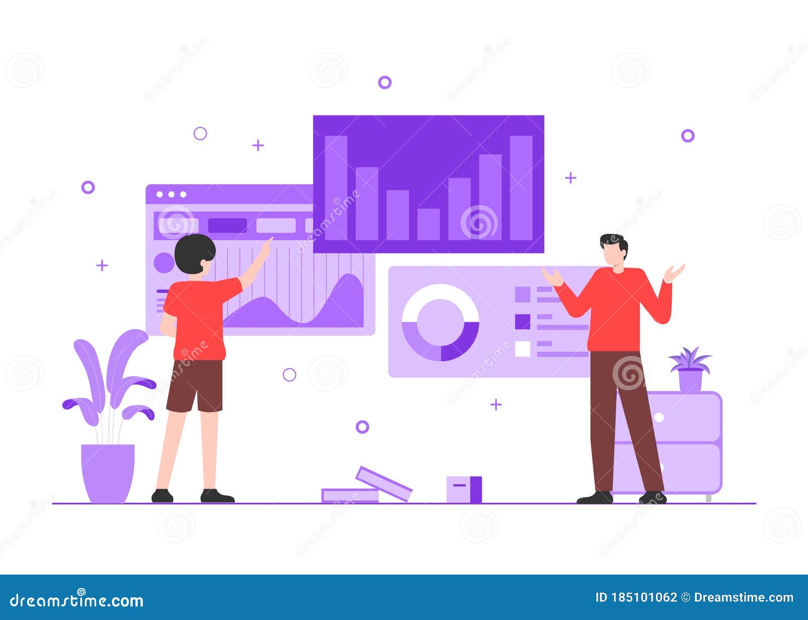 Modular Illustration Kit for Data Anlysis Stock Vector - Illustration ...