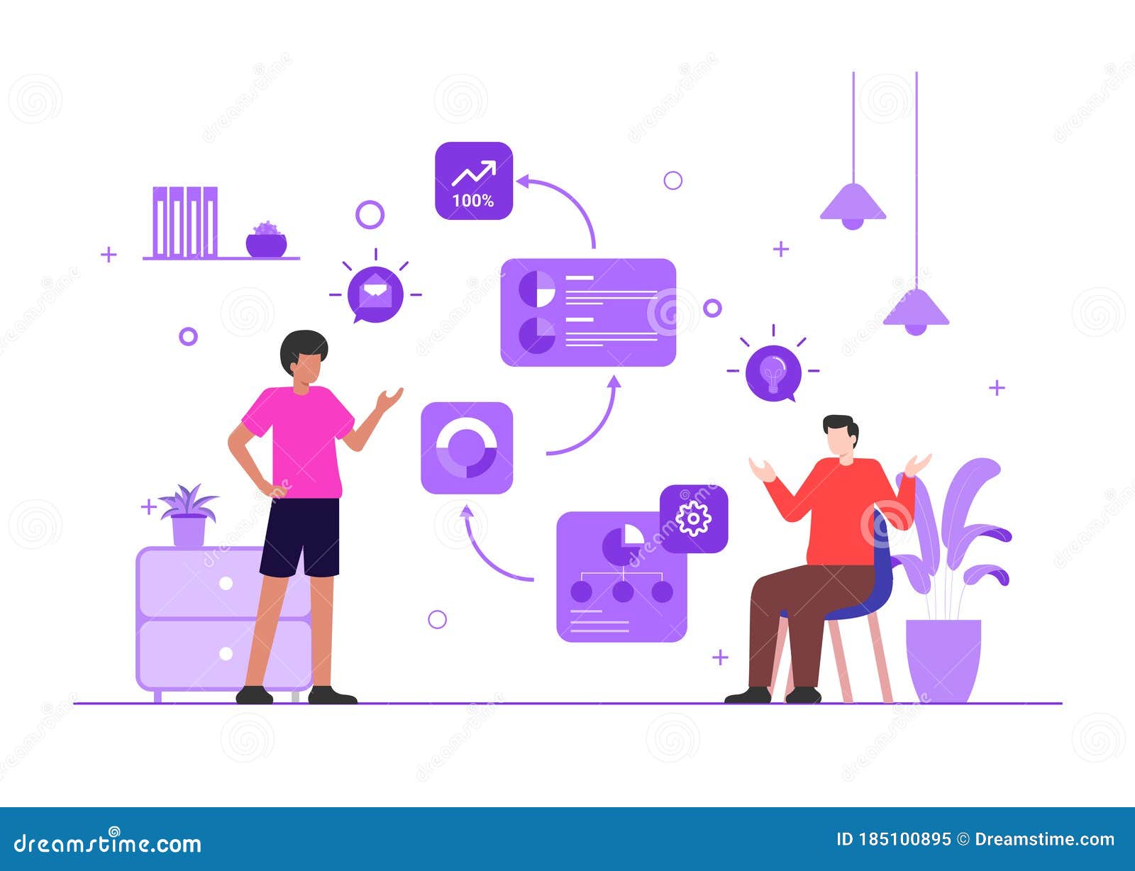 Modular Illustration Kit for Data Anlysis Stock Vector - Illustration ...