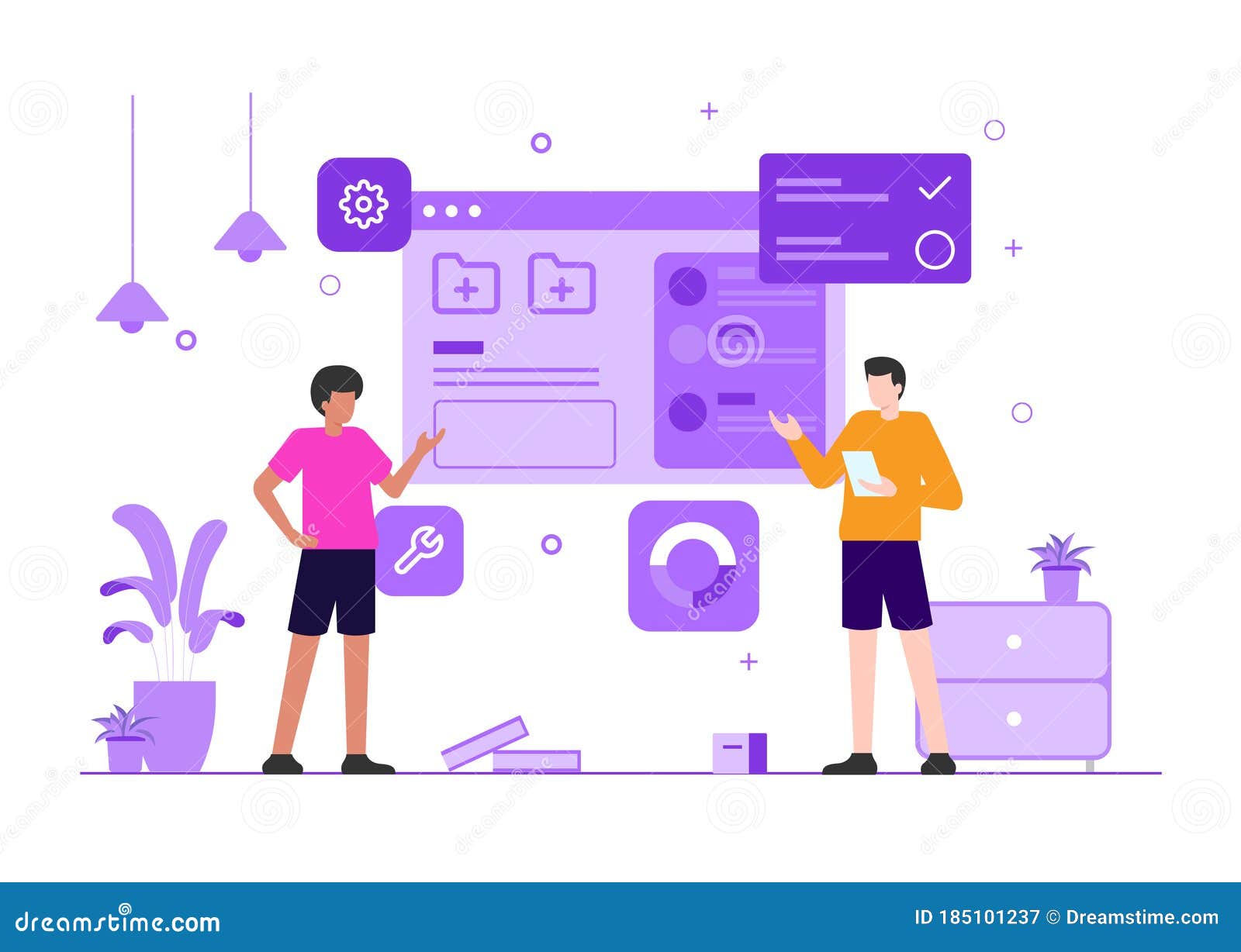 Modular Illustration Kit for Data Anlysis Stock Vector - Illustration ...