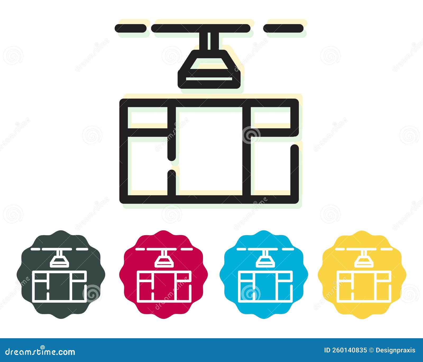 Modular Kitchen Unit Icon stock illustration. Illustration of designer ...