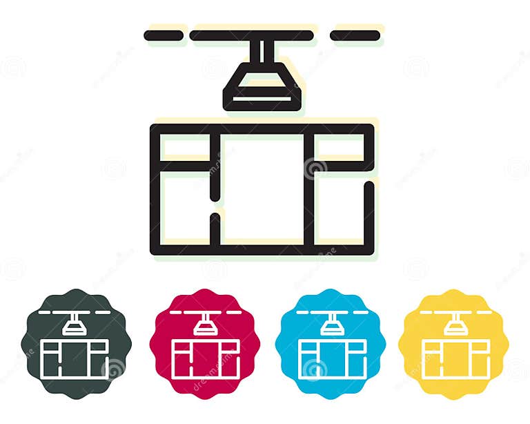 Modular Kitchen Unit Icon stock illustration. Illustration of designer ...