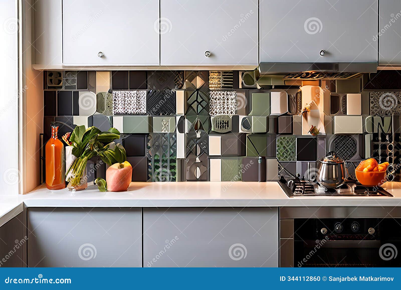 Modular Magnetic Backsplash With Interchangeable Panels Stock ...