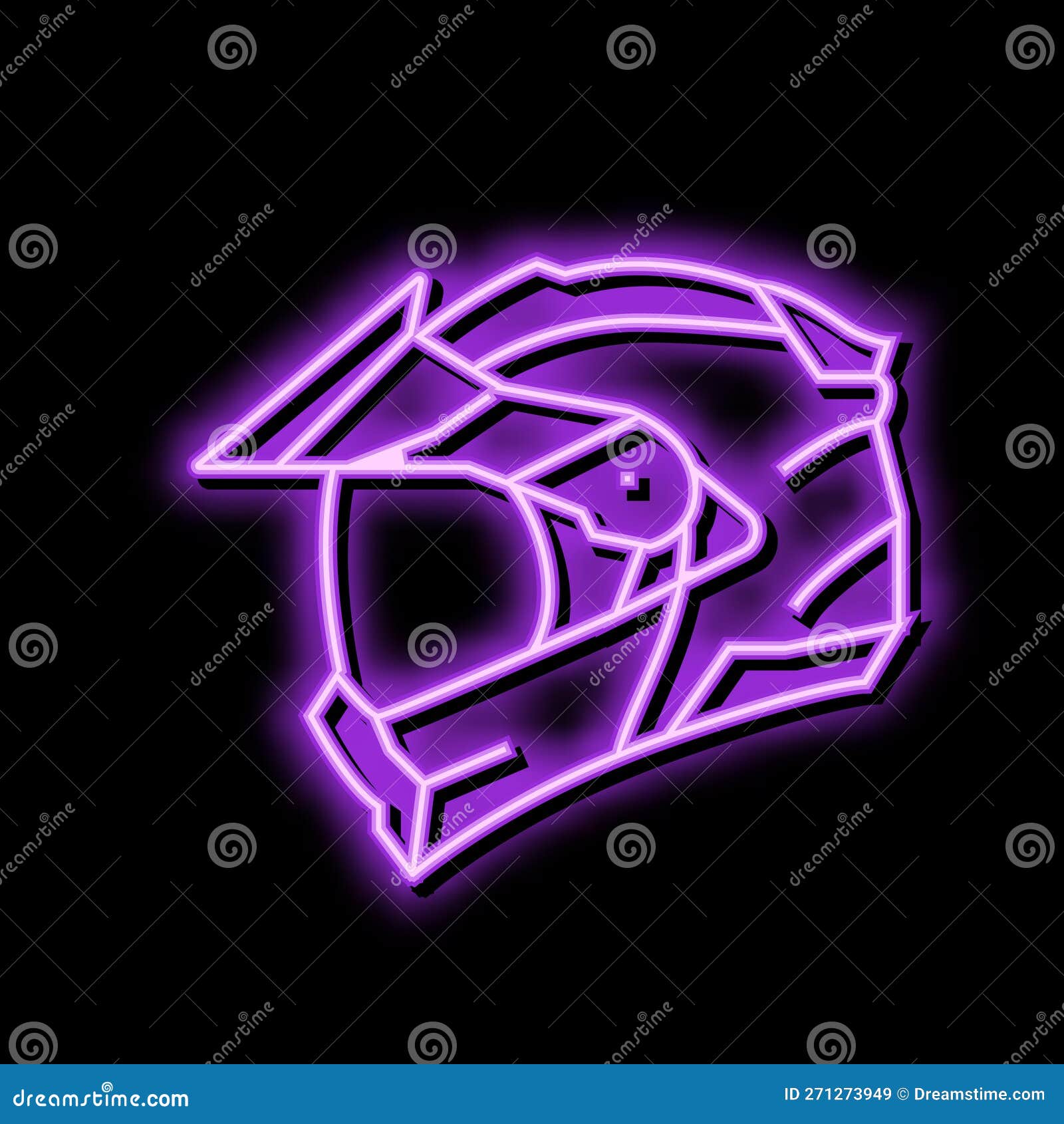 Modular Motorcycle Helmet Neon Glow Icon Illustration Stock Vector ...