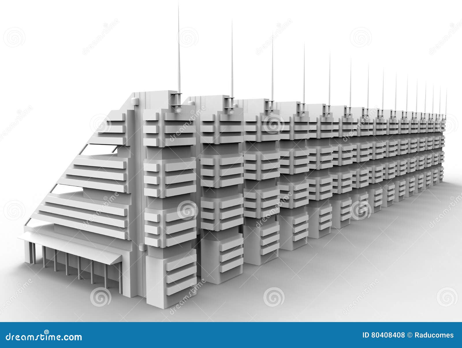 Modular Office Building Illustration Royalty-Free Cartoon ...