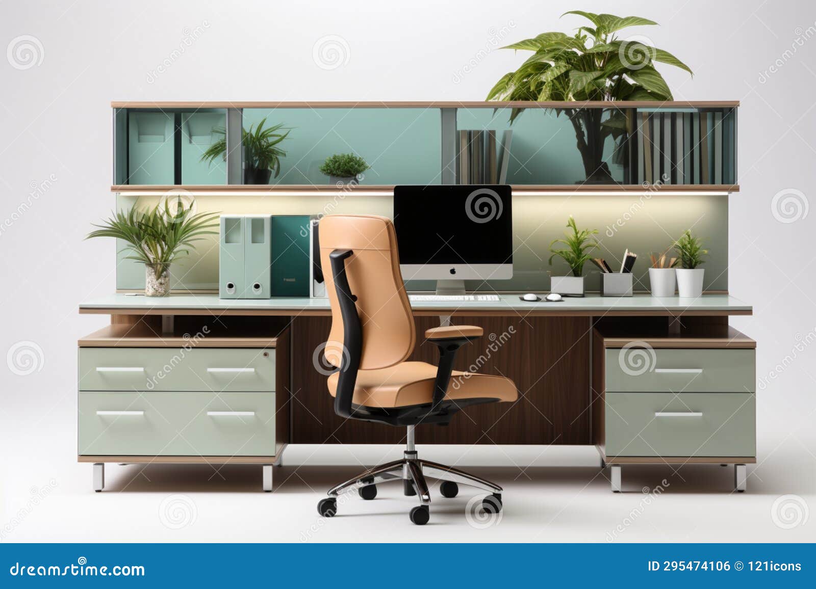 Modular Office Workstation on White Background Stock Illustration ...
