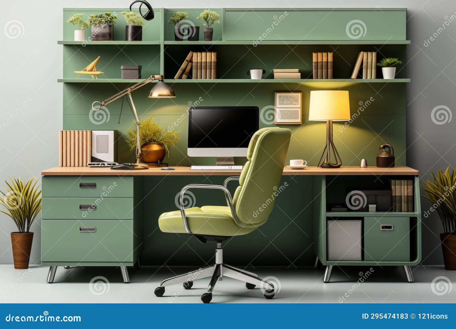 Modular Office Workstation on White Background Stock Illustration ...