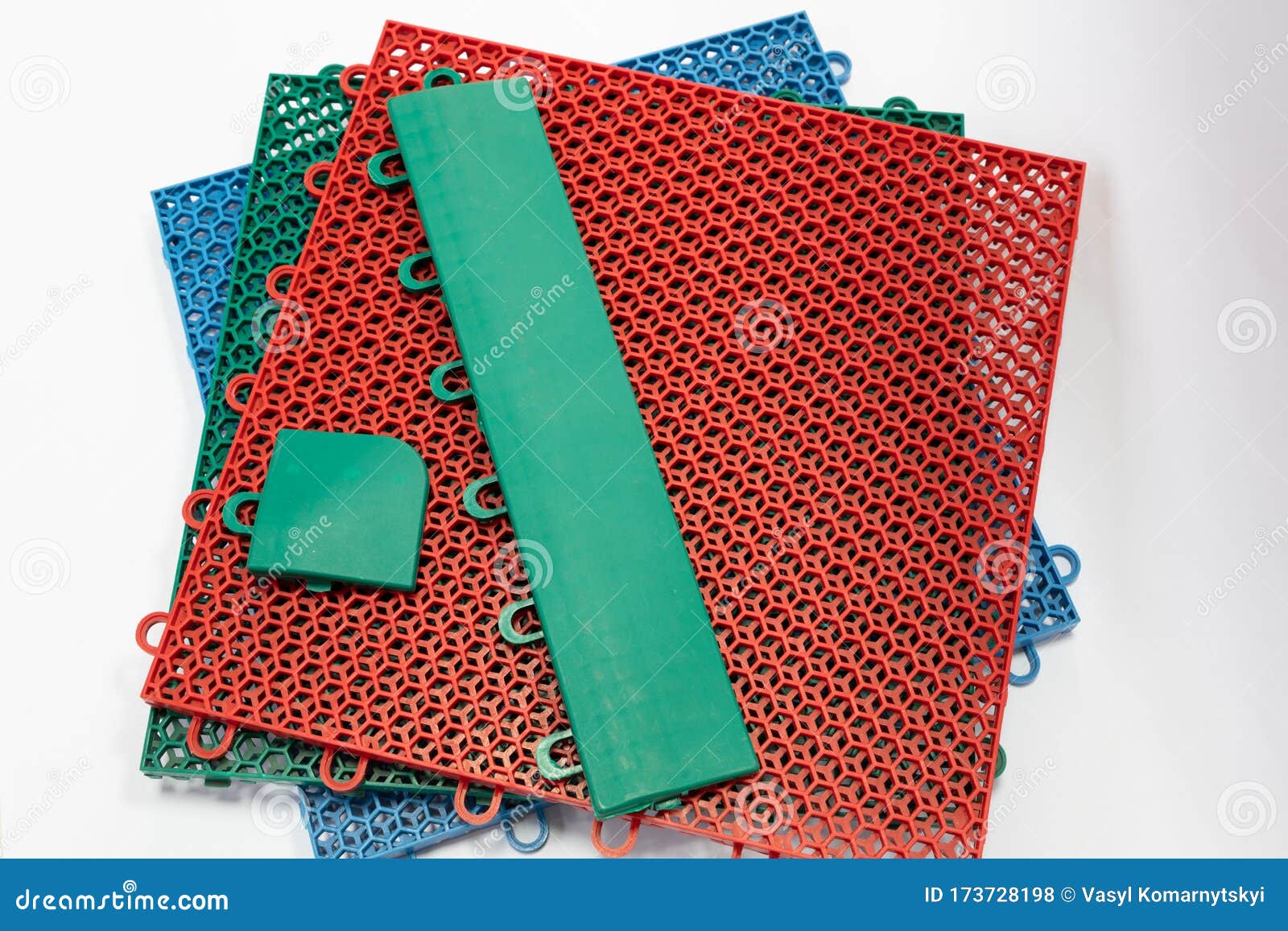 Modular Plastic Floor Isolated on a White Stock Photo - Image of path ...