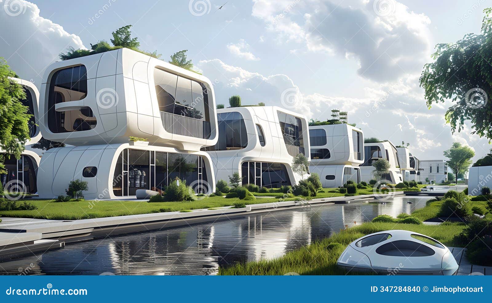 Modular Prefabricated Building Construction Futuristic Stock ...