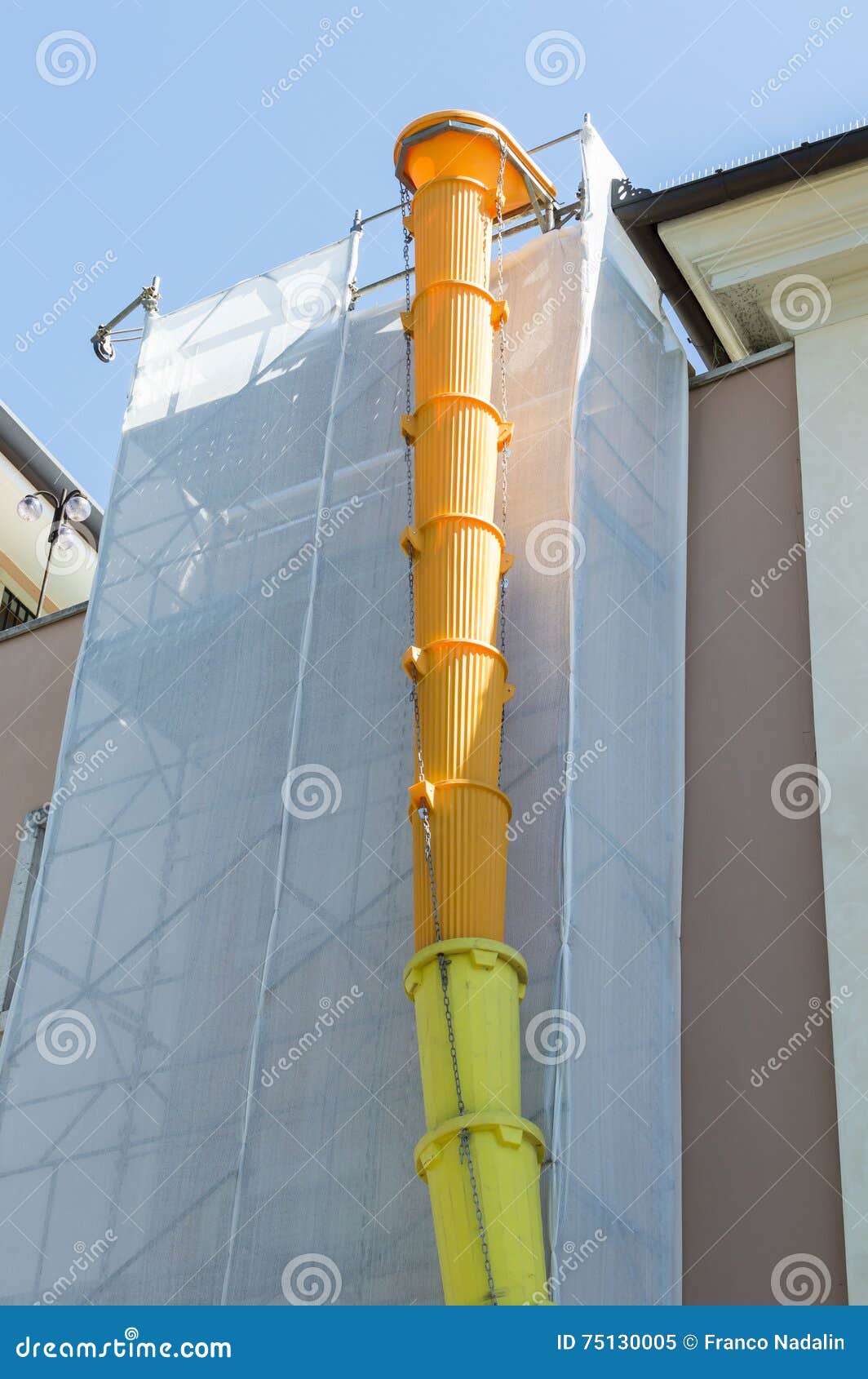 Modular Slide for Debris and Scaffolding Stock Image - Image of metal ...