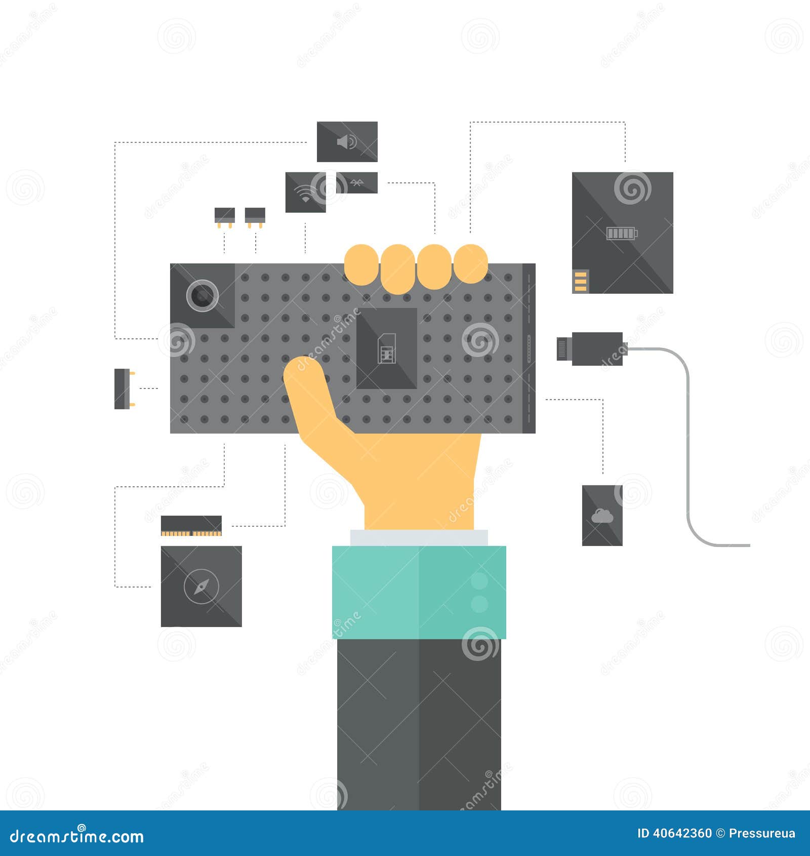Modular Smartphone Concept Illustration Stock Vector - Illustration of ...