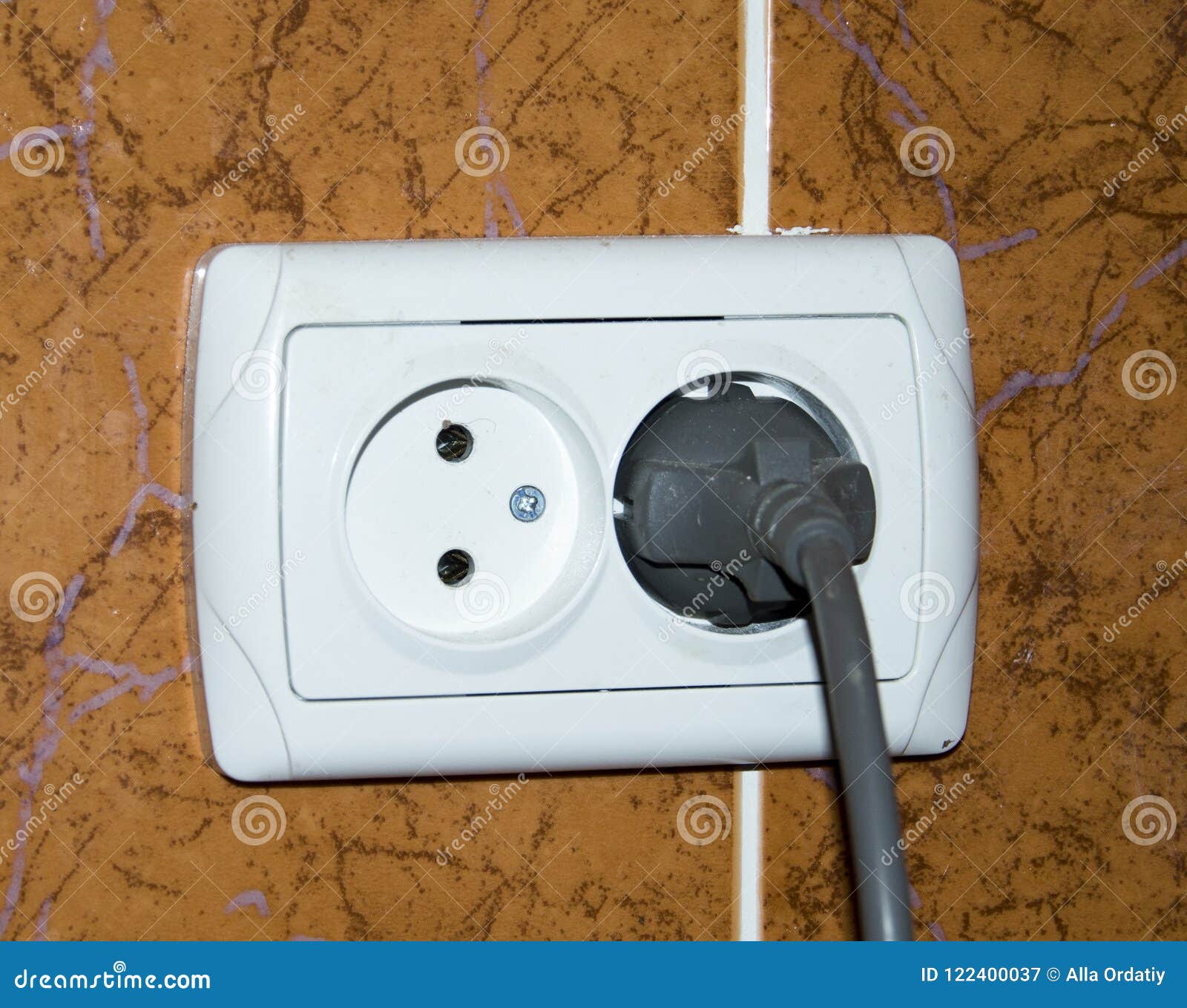 Modular Socket Composed by Two Power Outlet Stock Image - Image of ...