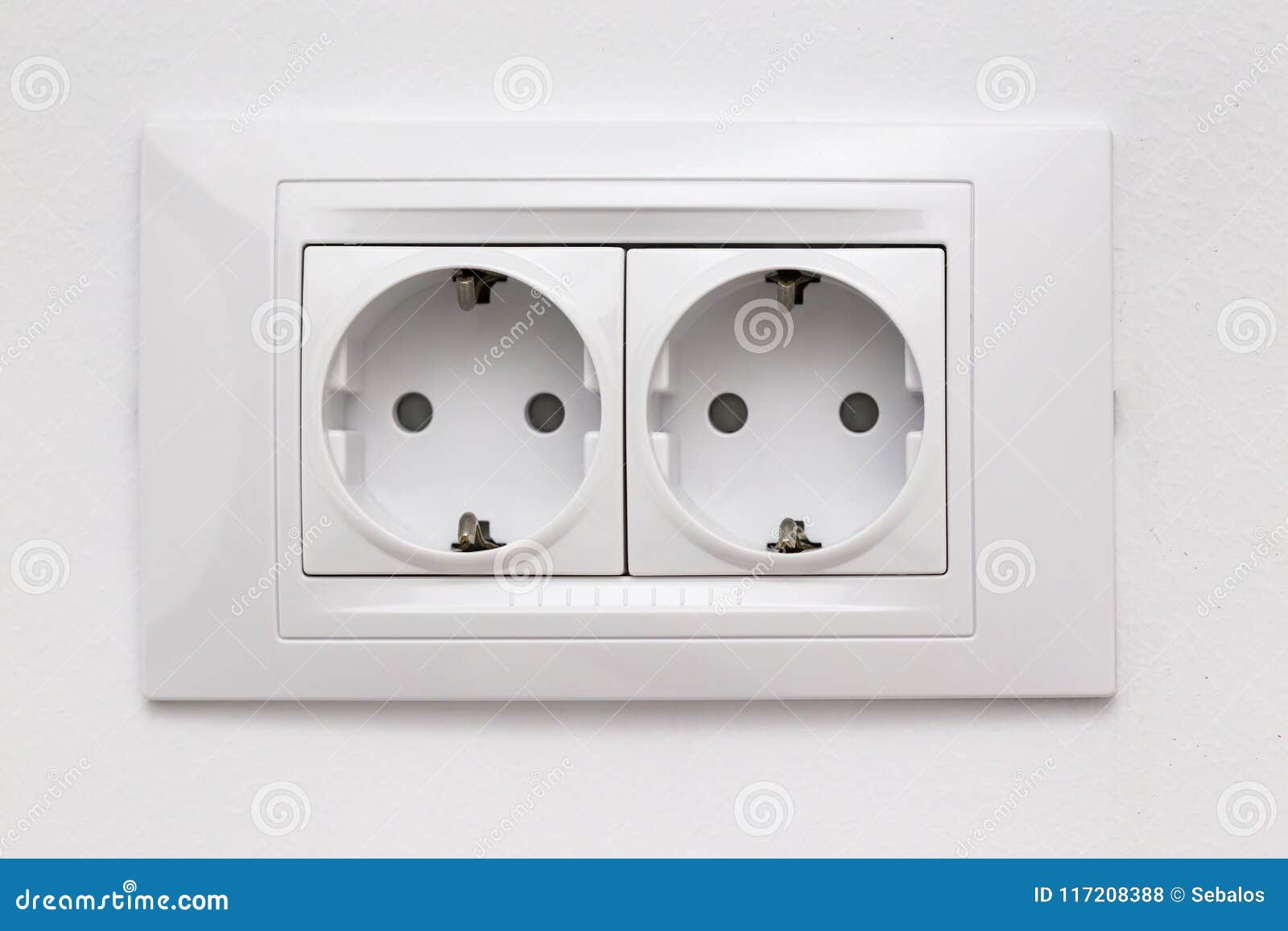 Modular Socket Composed by Two Power Outlet Stock Photo - Image of ...