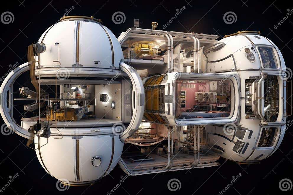 Modular Space Habitat with Expandable Modules Stock Photo - Image of ...