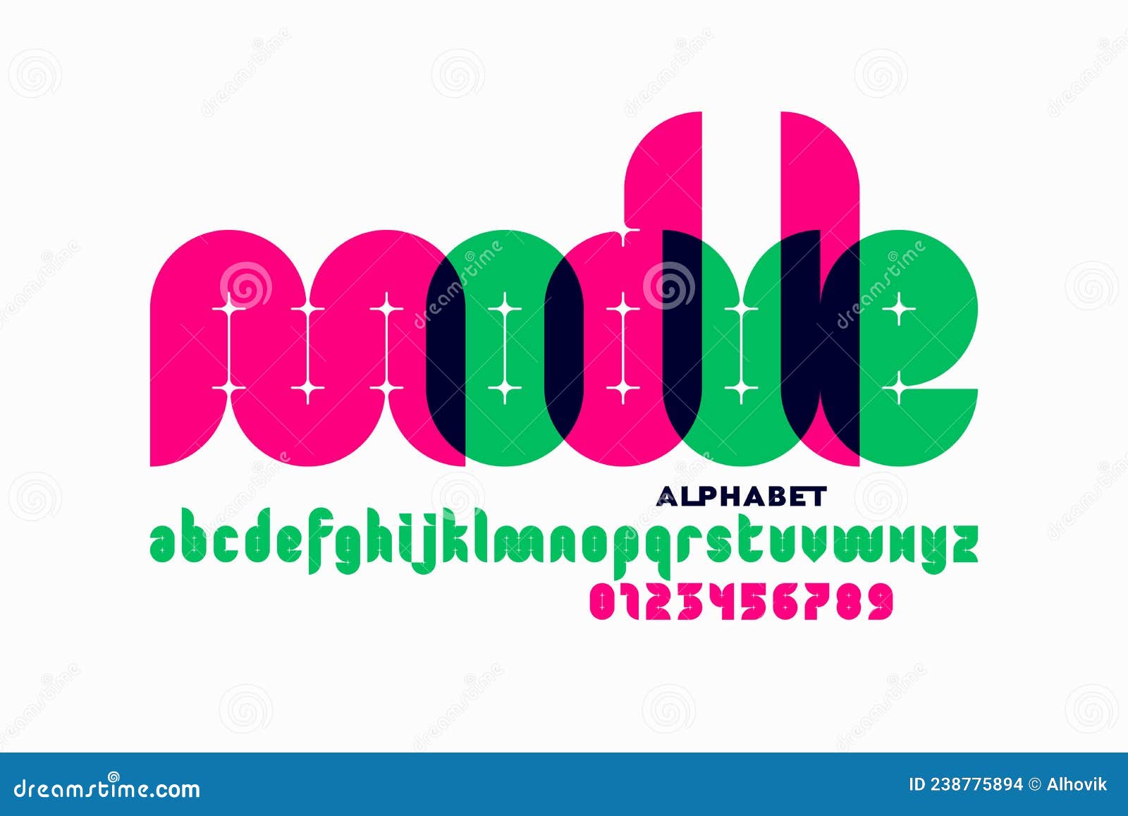 Modular style font stock vector. Illustration of language - 238775894
