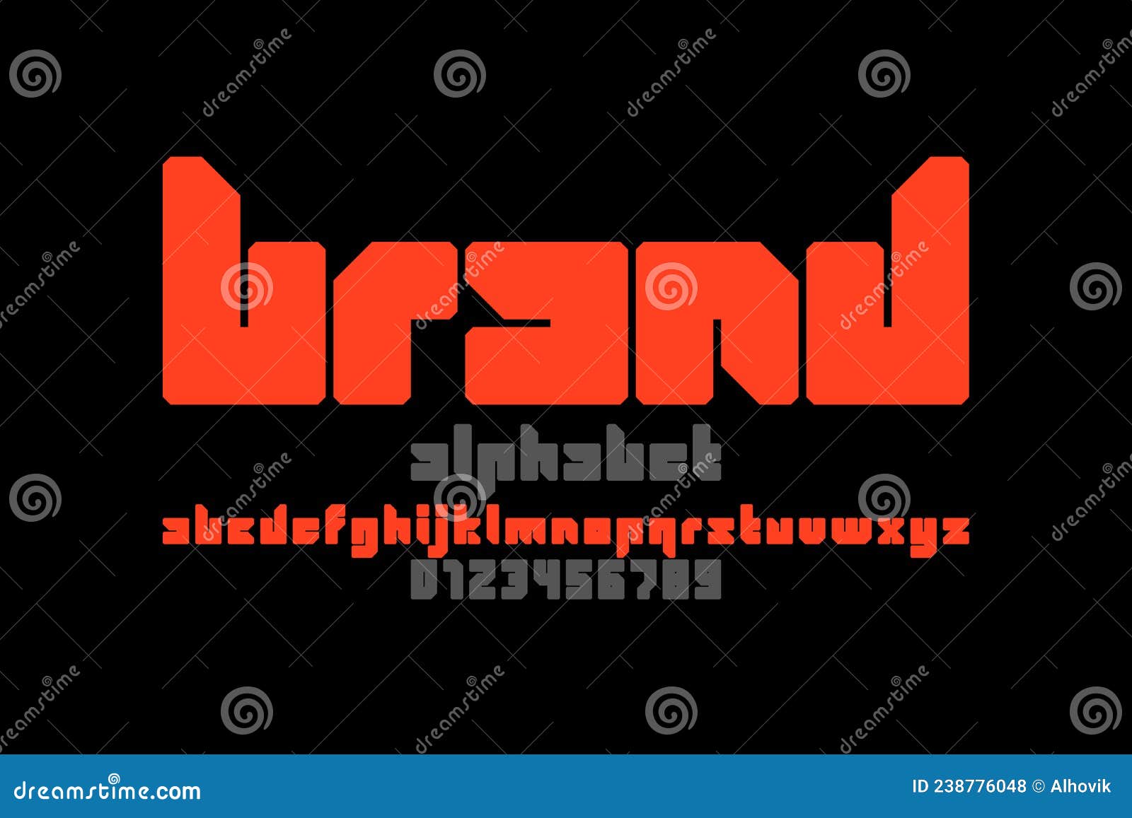Modular style font stock vector. Illustration of lettering - 238776048